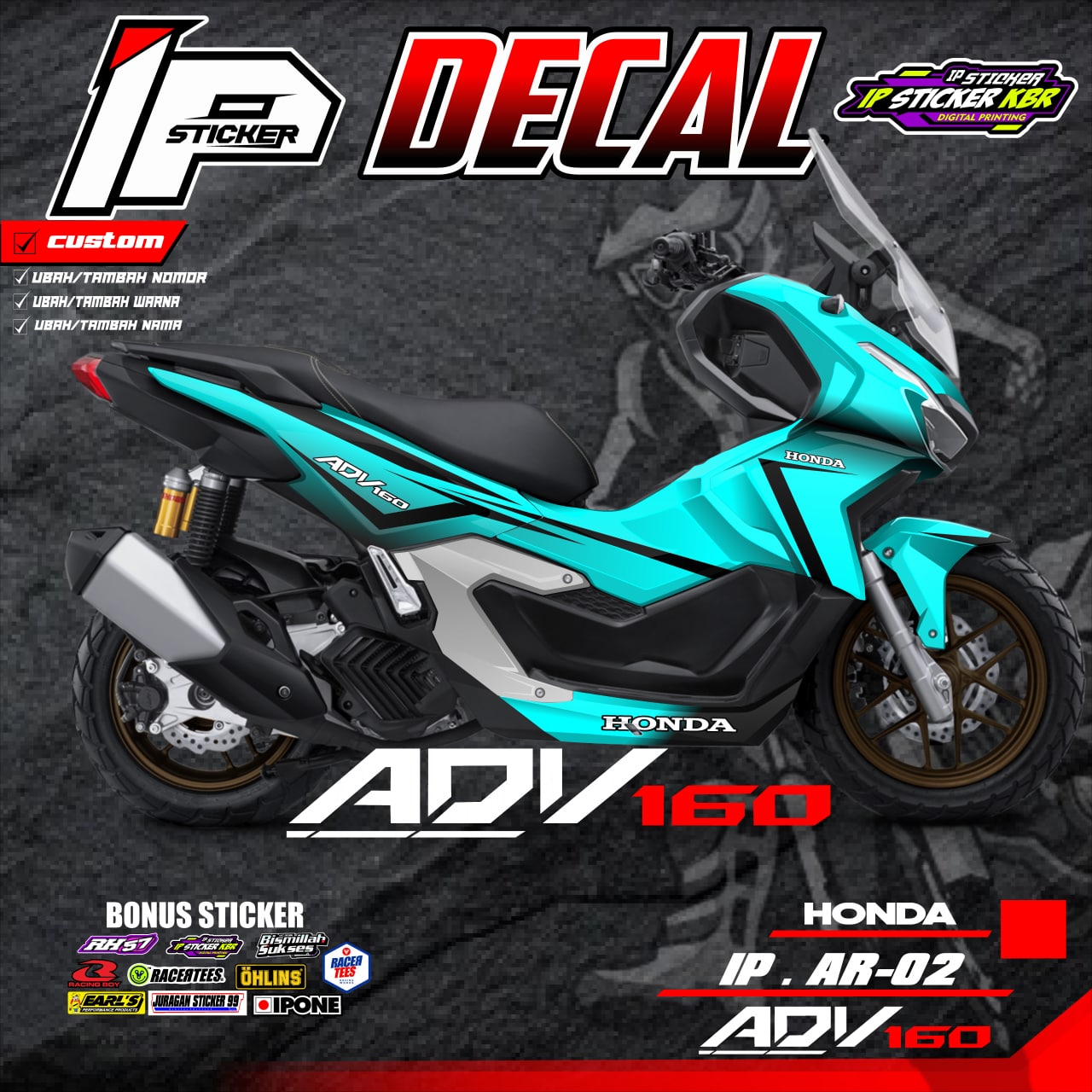 (cod) Decal ADV 160 - Sticker Decal Variasi FULL BODY List HONDA ADV ...
