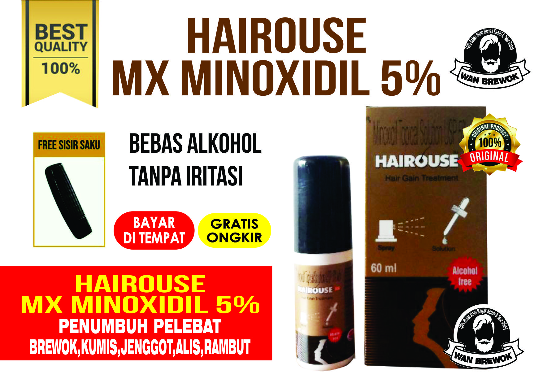 HAIROUSE MXMINOXIDIL 5% | Lazada Indonesia