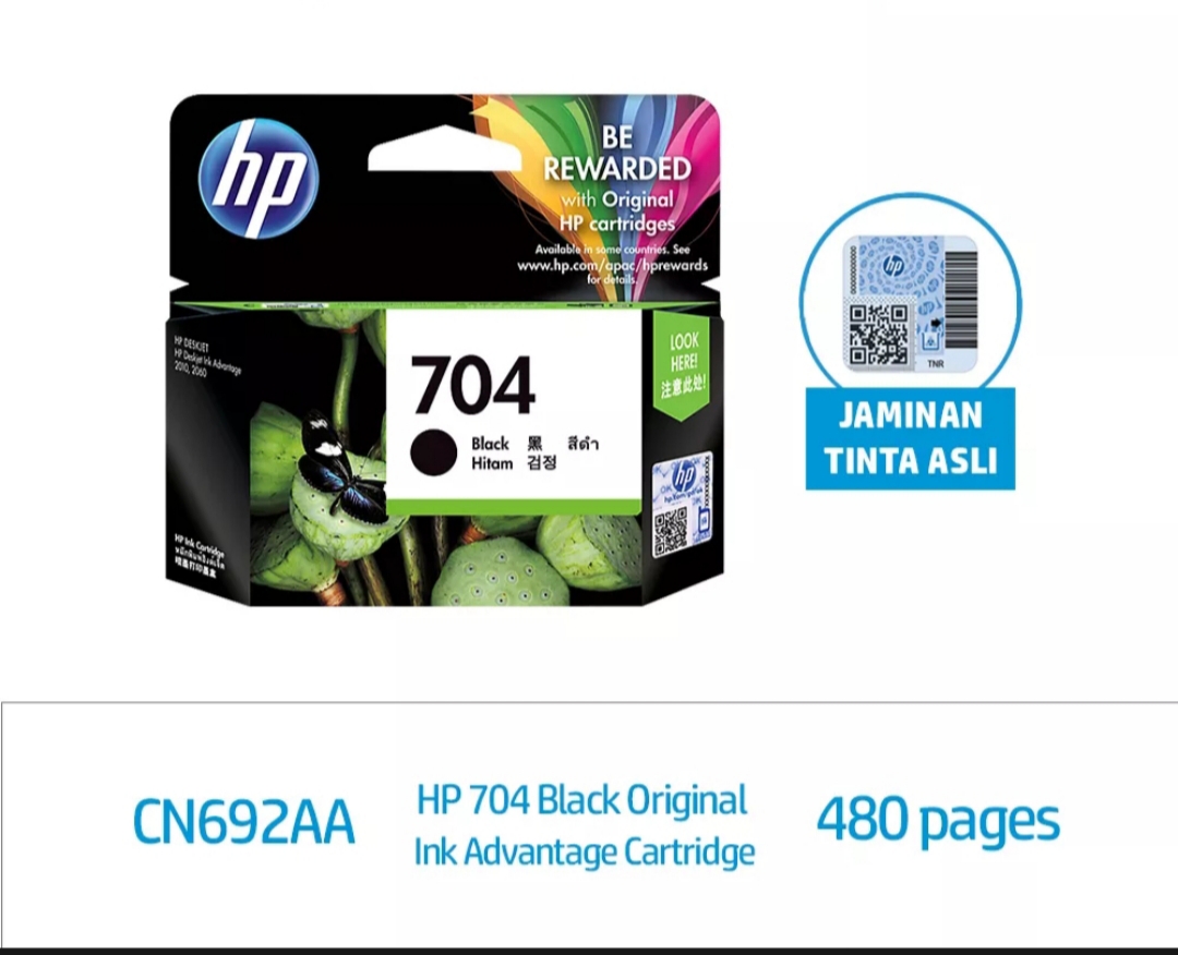 Tinta catridge hp 704 black + 704 tri color Original for printer HP ...