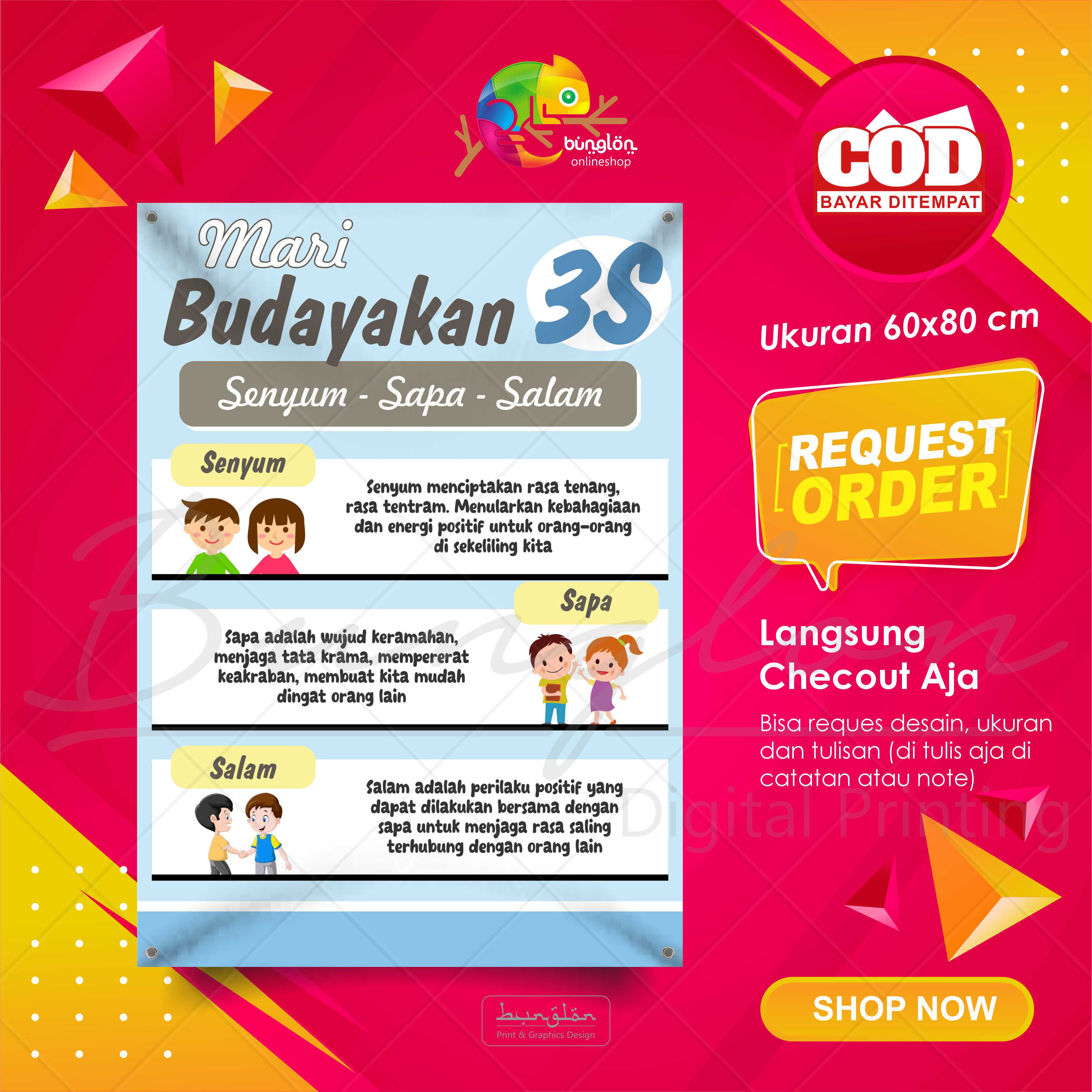 Spanduk & Banner Mari Budayakan 3S Biru Keren | Lazada Indonesia Spanduk & Banner Mari Budayakan 3S Biru Keren | Lazada Indonesia