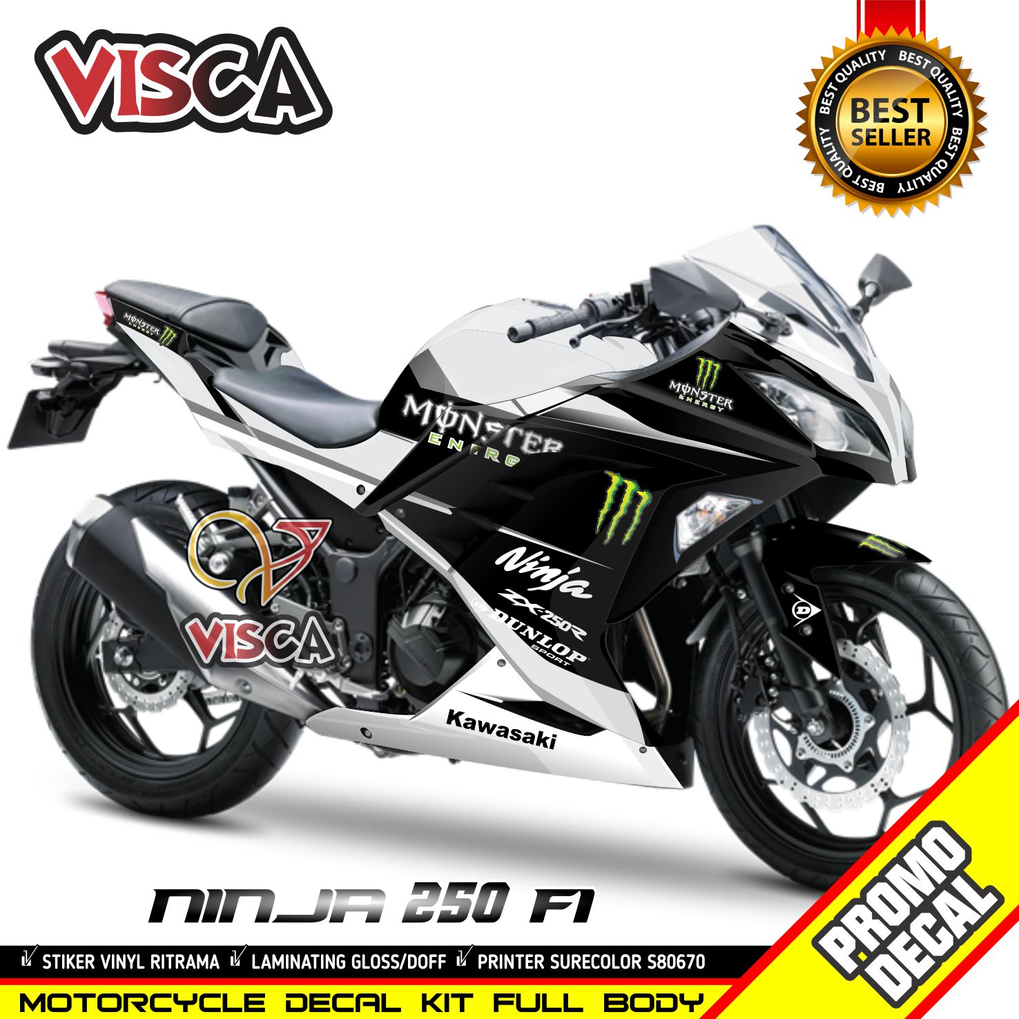 Decal Ninja 250 Fi Full Body Stiker Ninja 250 Fi Full Body Striping ...
