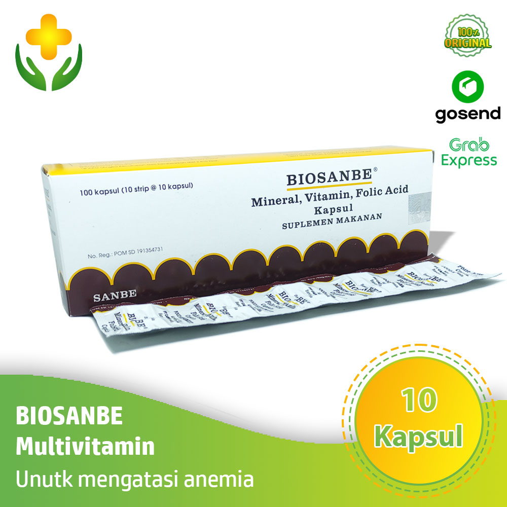Biosanbe Strip 10 Kapsul Suplemen Anemia Kekurangan Darah | Lazada ...