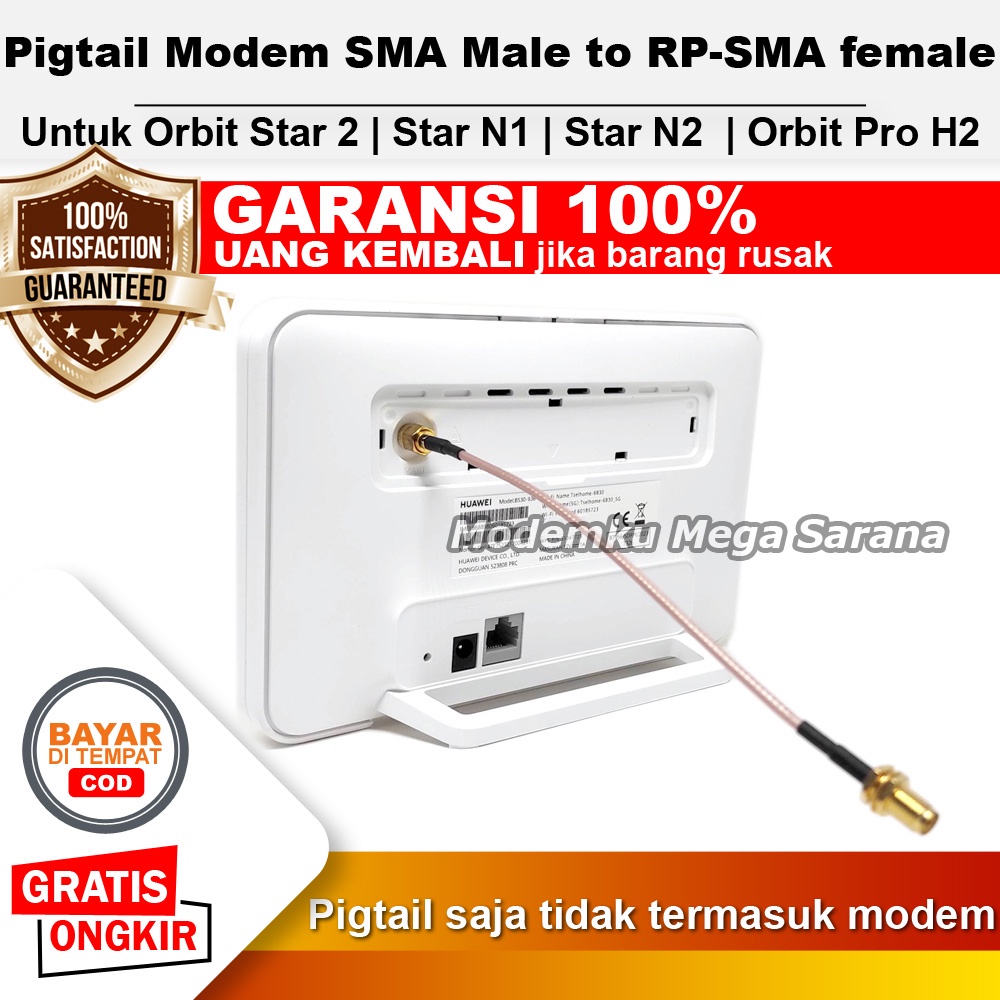 Pigtail Modem Router Telkomsel Orbit Pro H2 - SMA Male Single Port ...