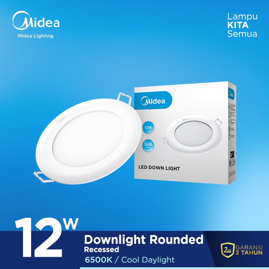 Midea Lighting - Downlight Led 12 Watt 6500K 5.5 Inch | Lazada Indonesia