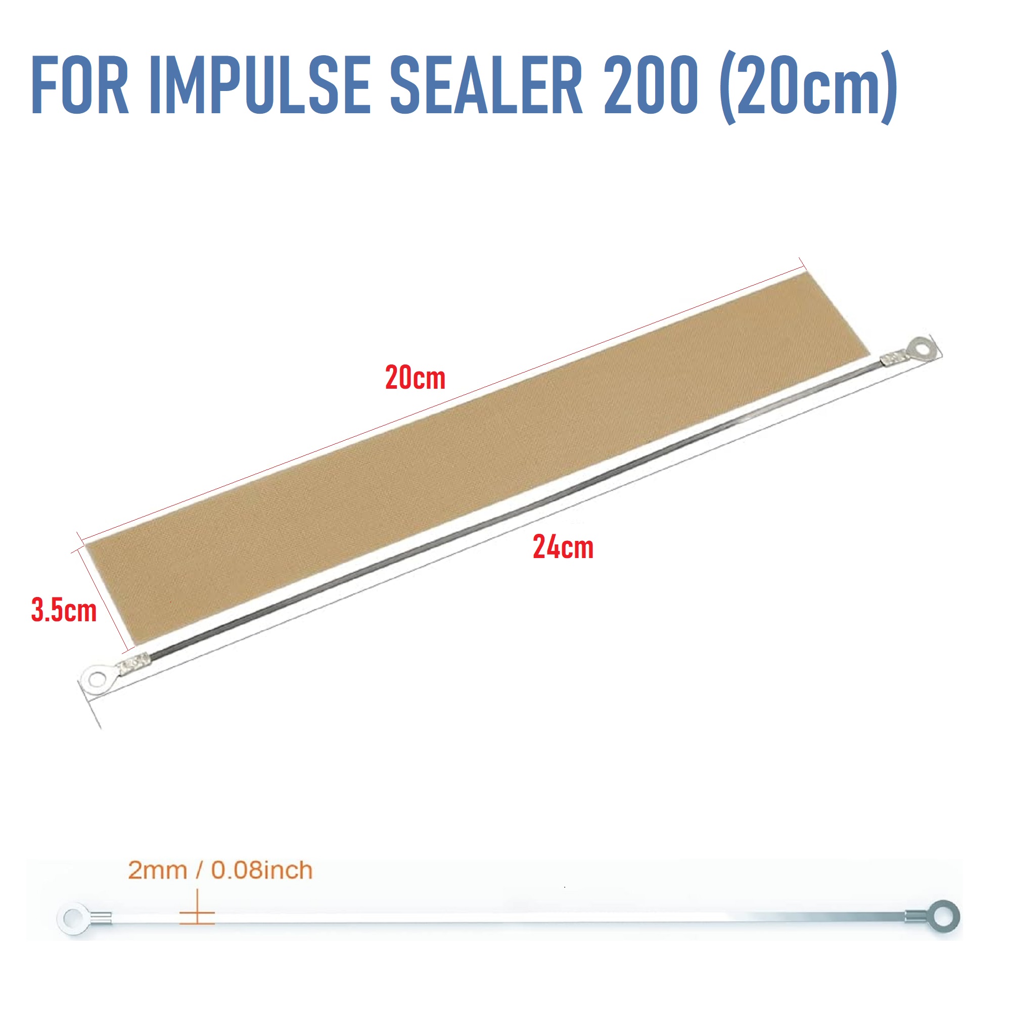 Element Kawat Sealer 20cm 2mm / Elemen Kawat Pemanas 20cm 3mm / Sealer ...