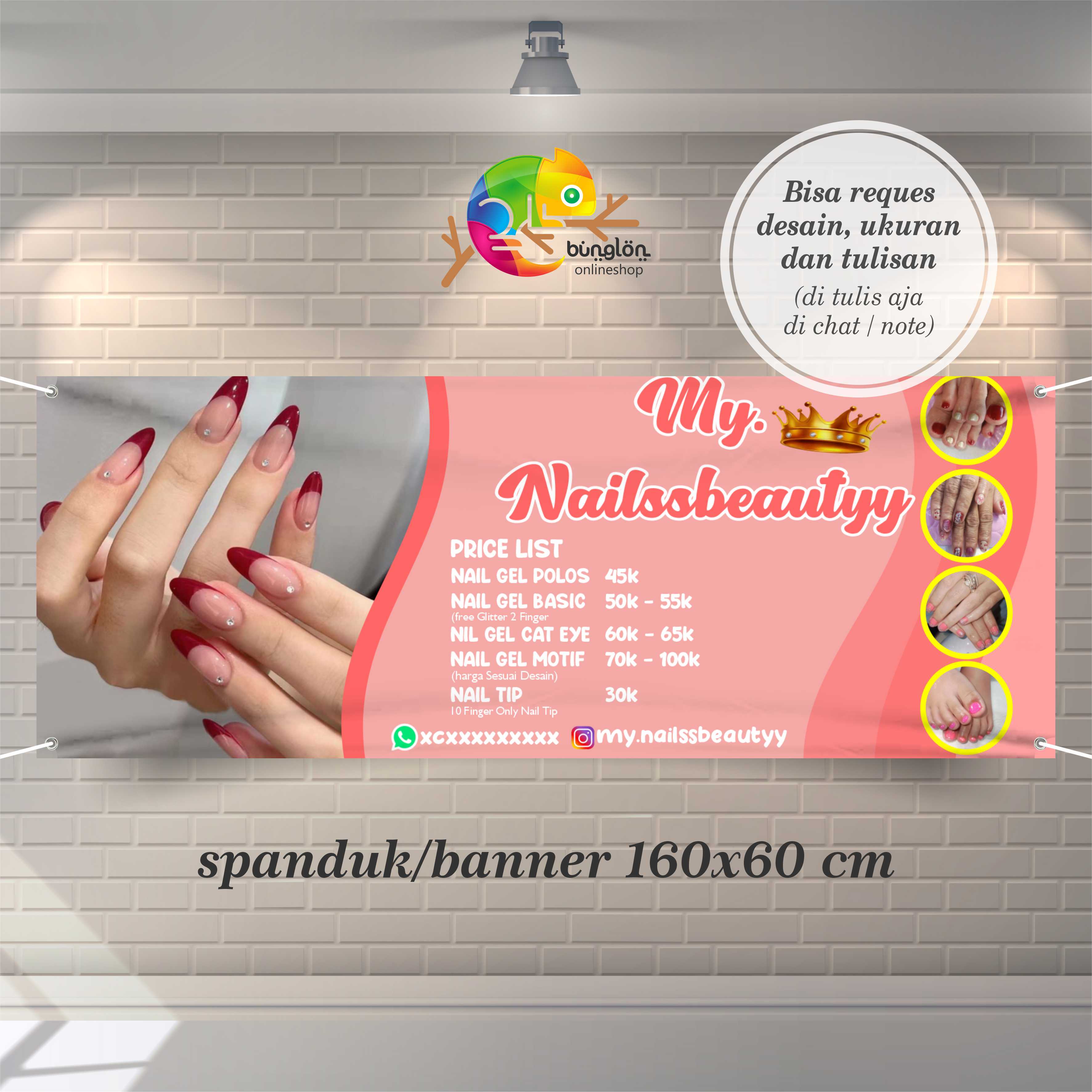 Spanduk Banner Nails Beauty Free Custom Desain | Lazada Indonesia