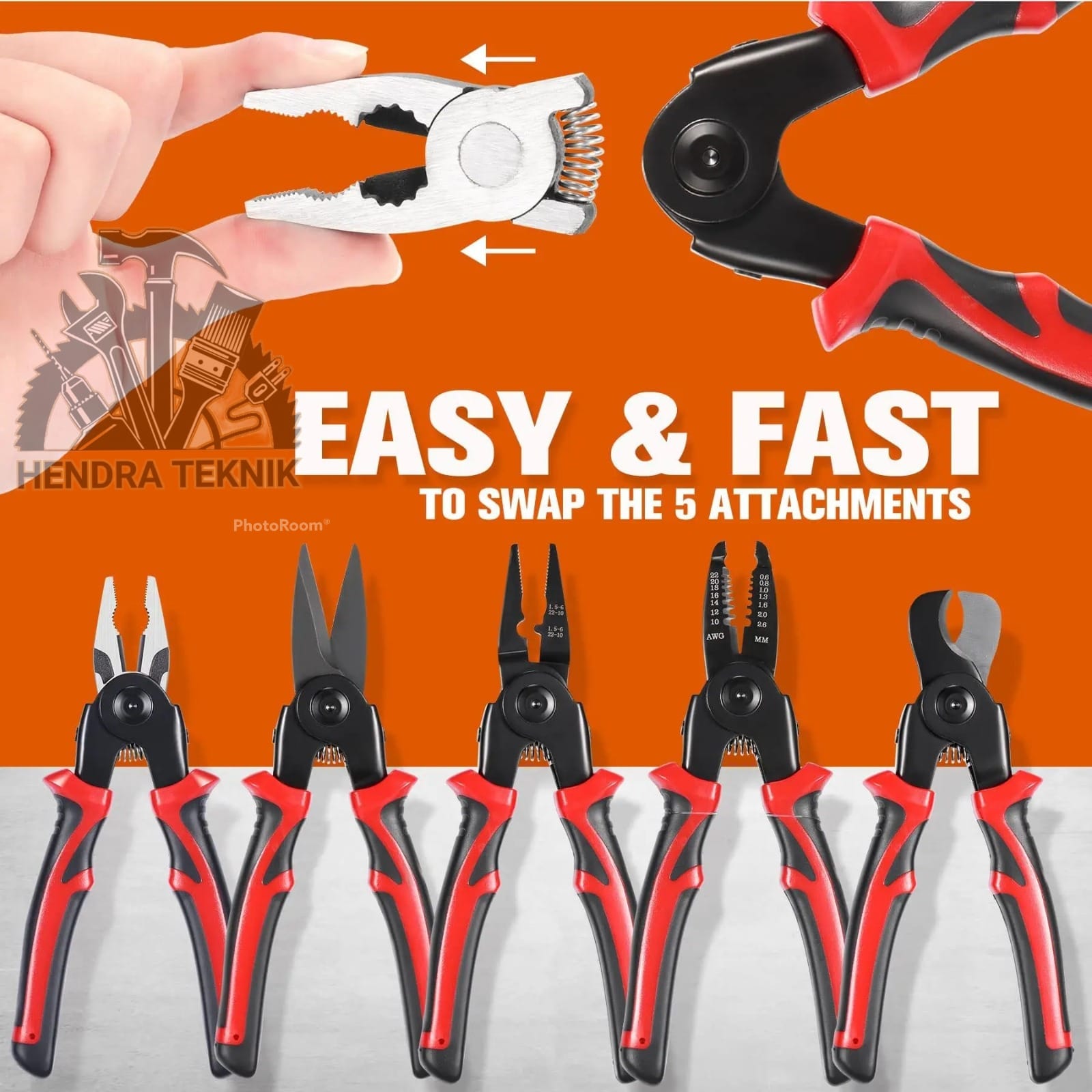 TANG SET SERBAGUNA 5in1 TANG POTONG KABEL KOMBINASI SKUN JEPIT ...