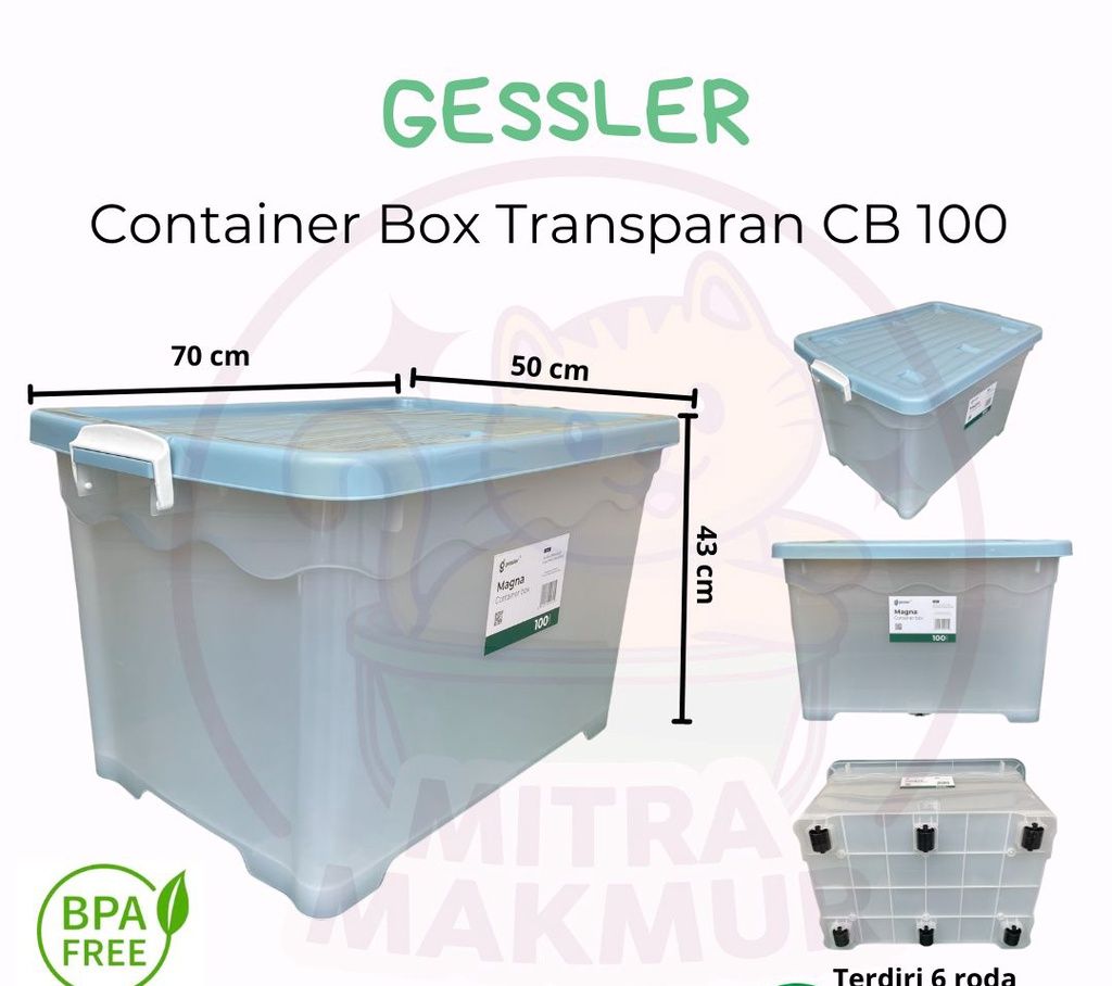 KONTAINER BOX TRANSPARAN 100 LITER MAGNA GESSLER CONTAINER BOX RODA 100 ...