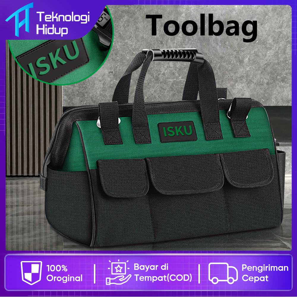 ISKU Toolbag 14-16 inch Kain Oxford Tebal Tas Alat Perkakas Kuat Tas ...