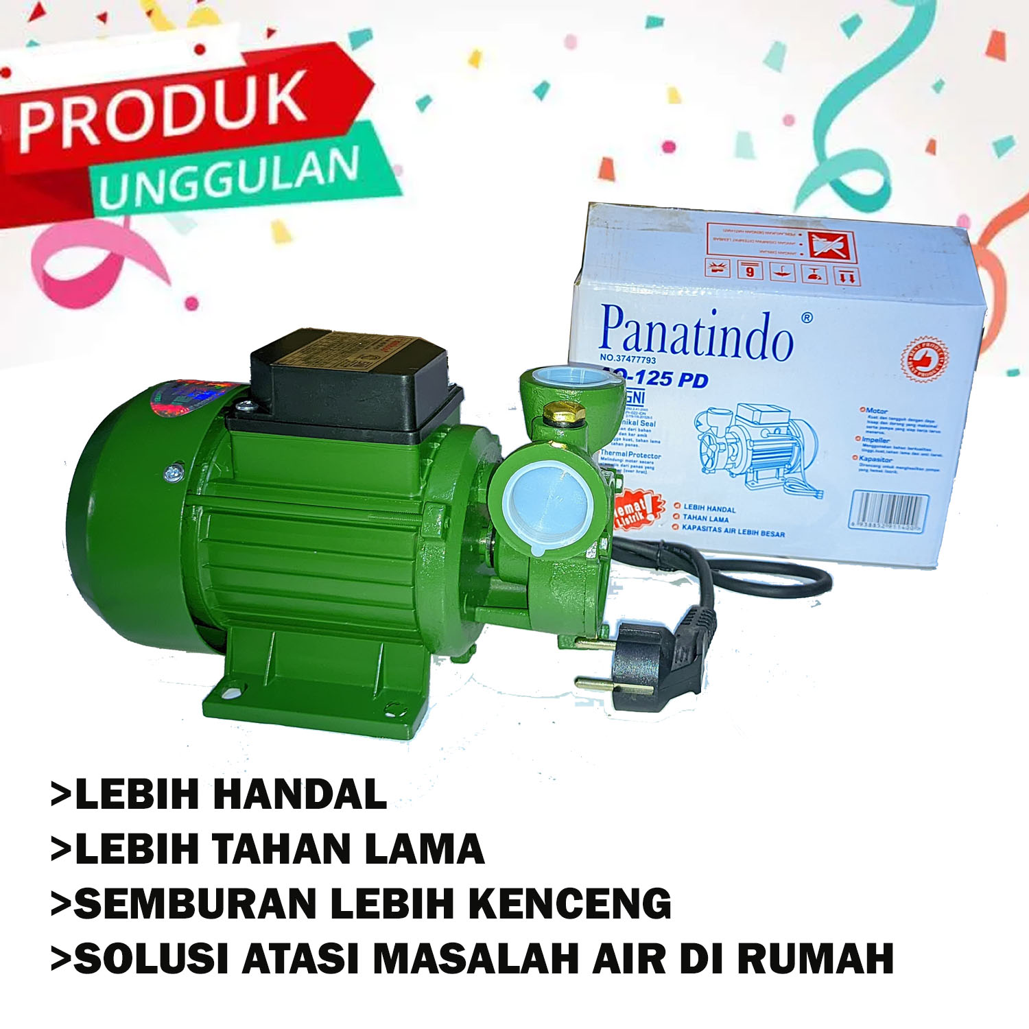 NEW!! NATIONAL PANATINDO Pompa Air Sumur Dangkal GP-125 PD Pump Sedot ...