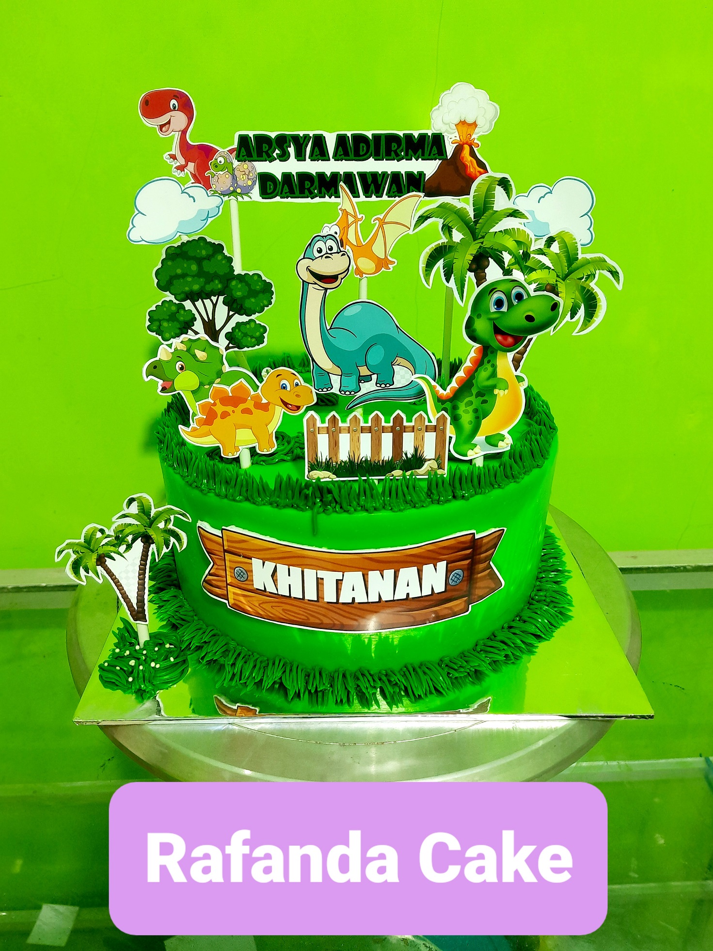 Cake Topper Birthday Dinosaurus Dinosaur Dino gratis custom nama ...
