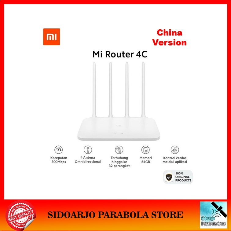 Xiaomi Router 4C 300Mbps 2.4Ghz 4 Anten Wifi Extender Repeater Penguat ...