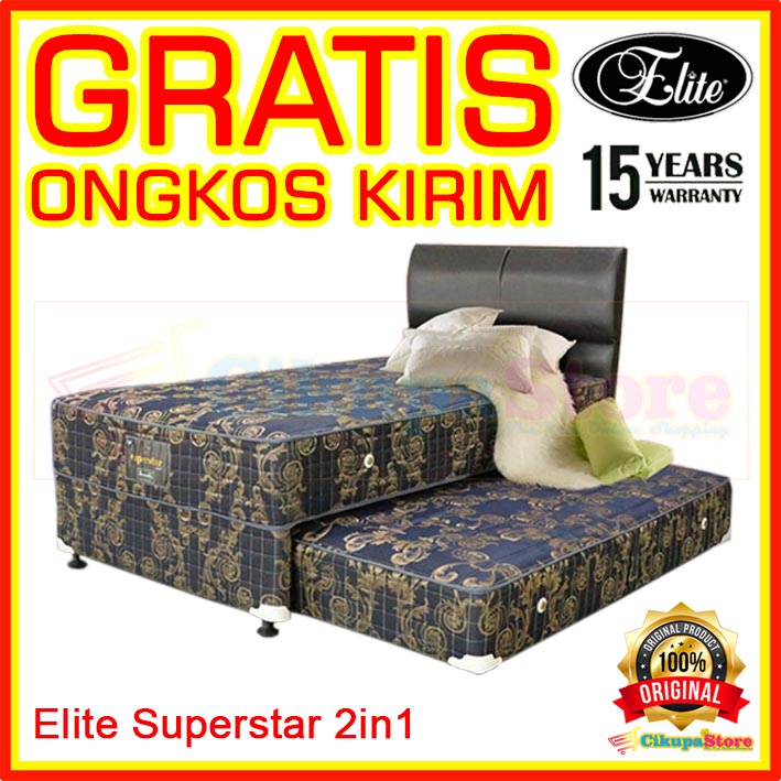 [Bed Set] Elite Serenity Superstar 90x200 Kasur Spring Bed 2in1 Set ...