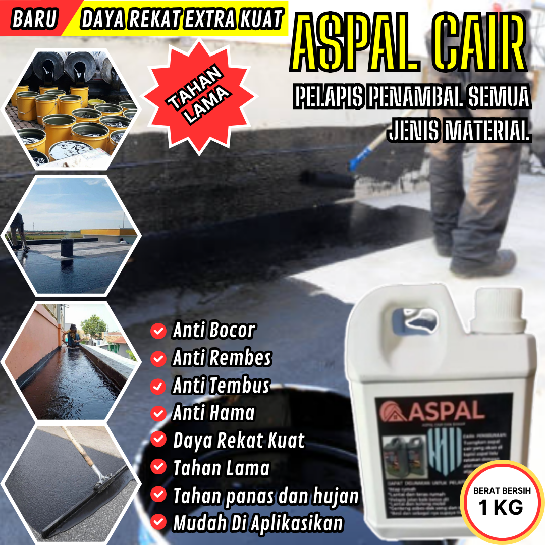 Pelapis Material Dinding Aspal cair Anti Hama Bocor Rembes Tembus Daya ...