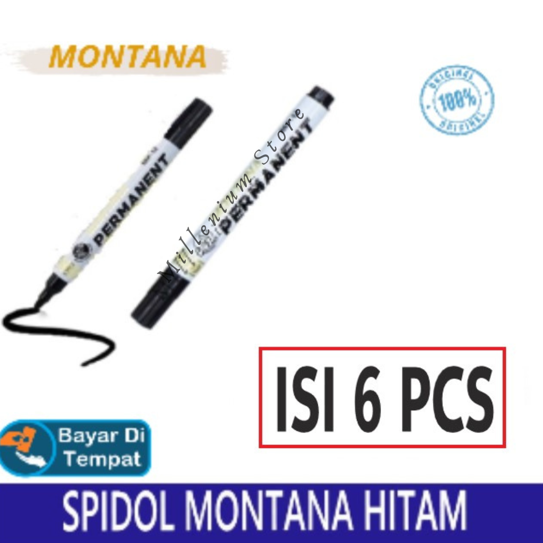 (SUPER HEMAT) SPIDOL ISI 6 PCS / Spidol Permanent / Spidol MONTANA ...