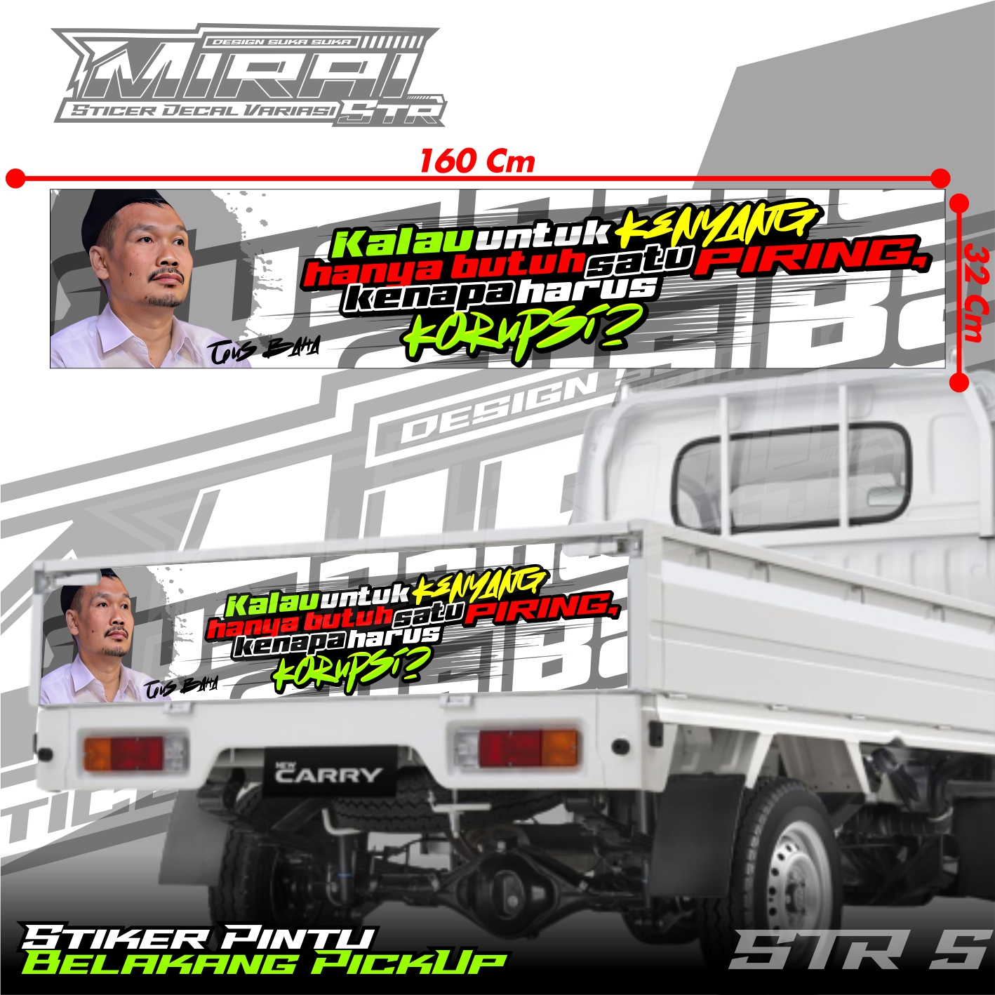 Stiker Bak Pintu Belakang Mobil Pick Up Grandmax,L300,Carry Ts,New ...