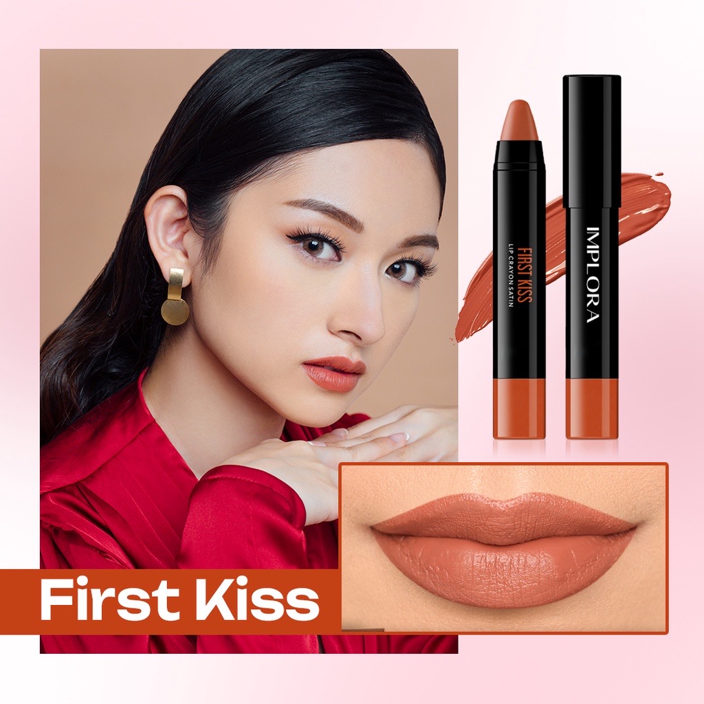 IMPLORA Lip Crayon Satin Indonesia / Lip Crayon 3.5g / With Shea Butter ...