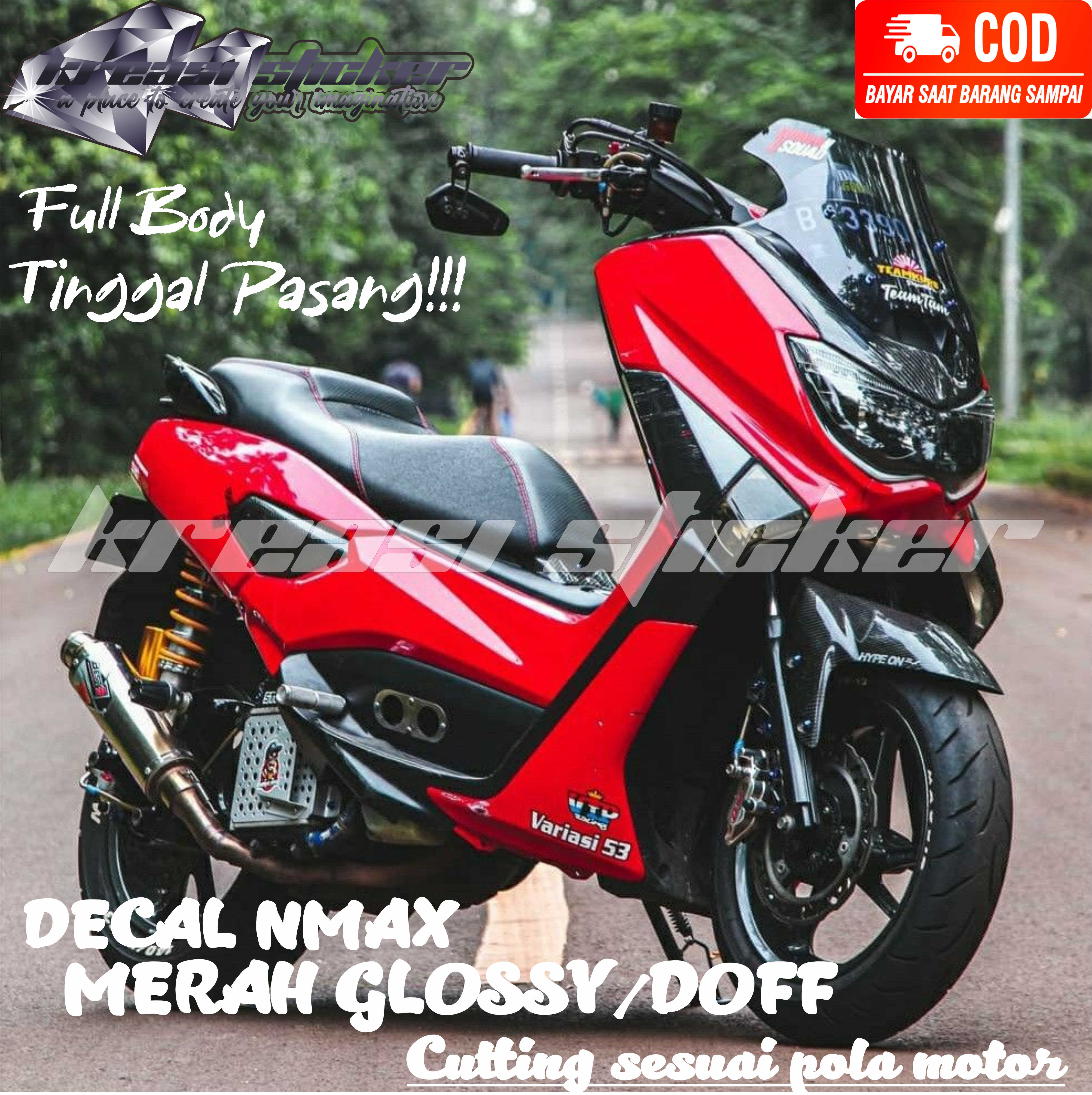 DECAL STIKER SKOTLET MOTOR NMAX OLD/NEW POLOS WARNA MERAH GLOSSY ...