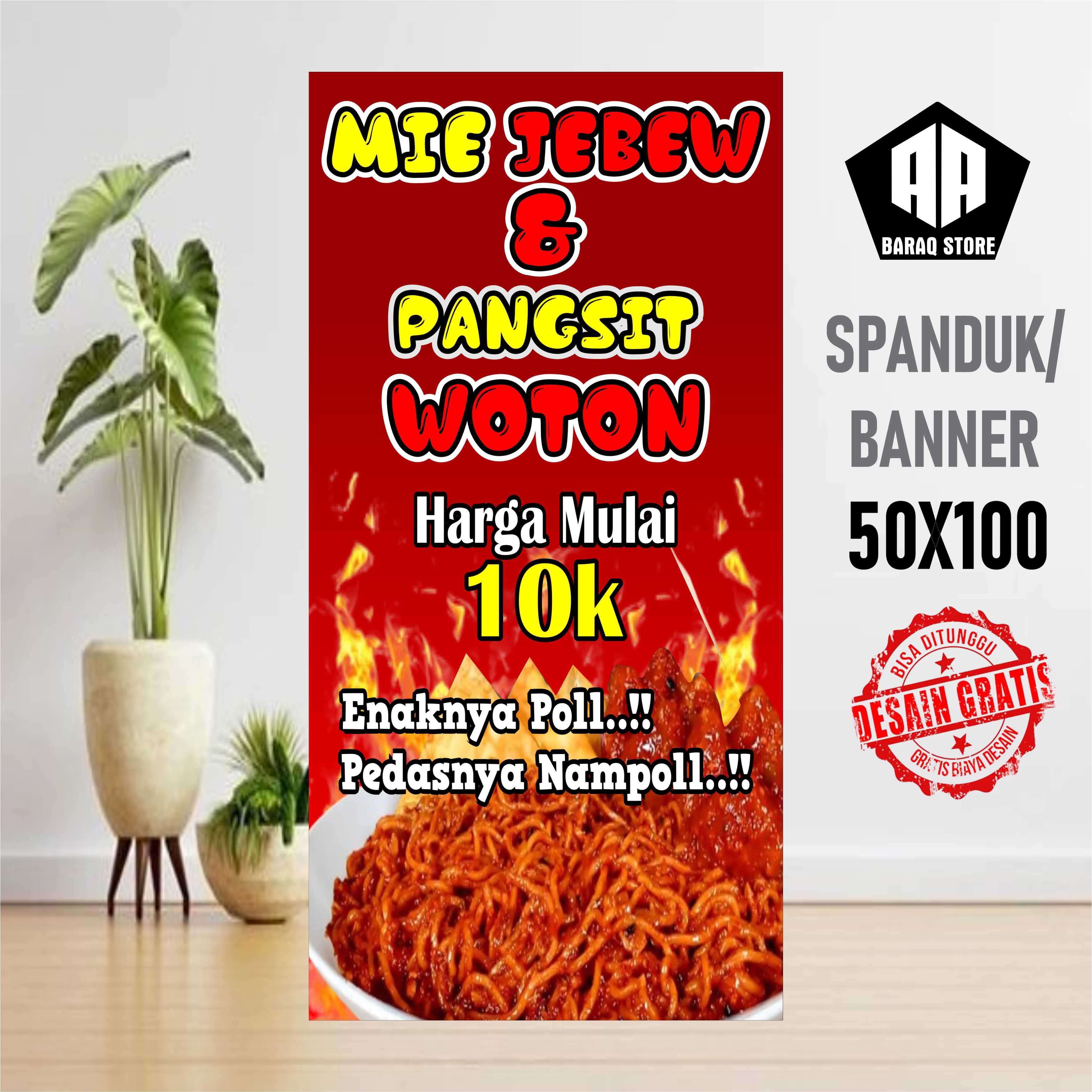 Cetak Banner Cetak Spanduk Mie Jebew & Pangsit Woton Ukuran 50X100 BISA ...