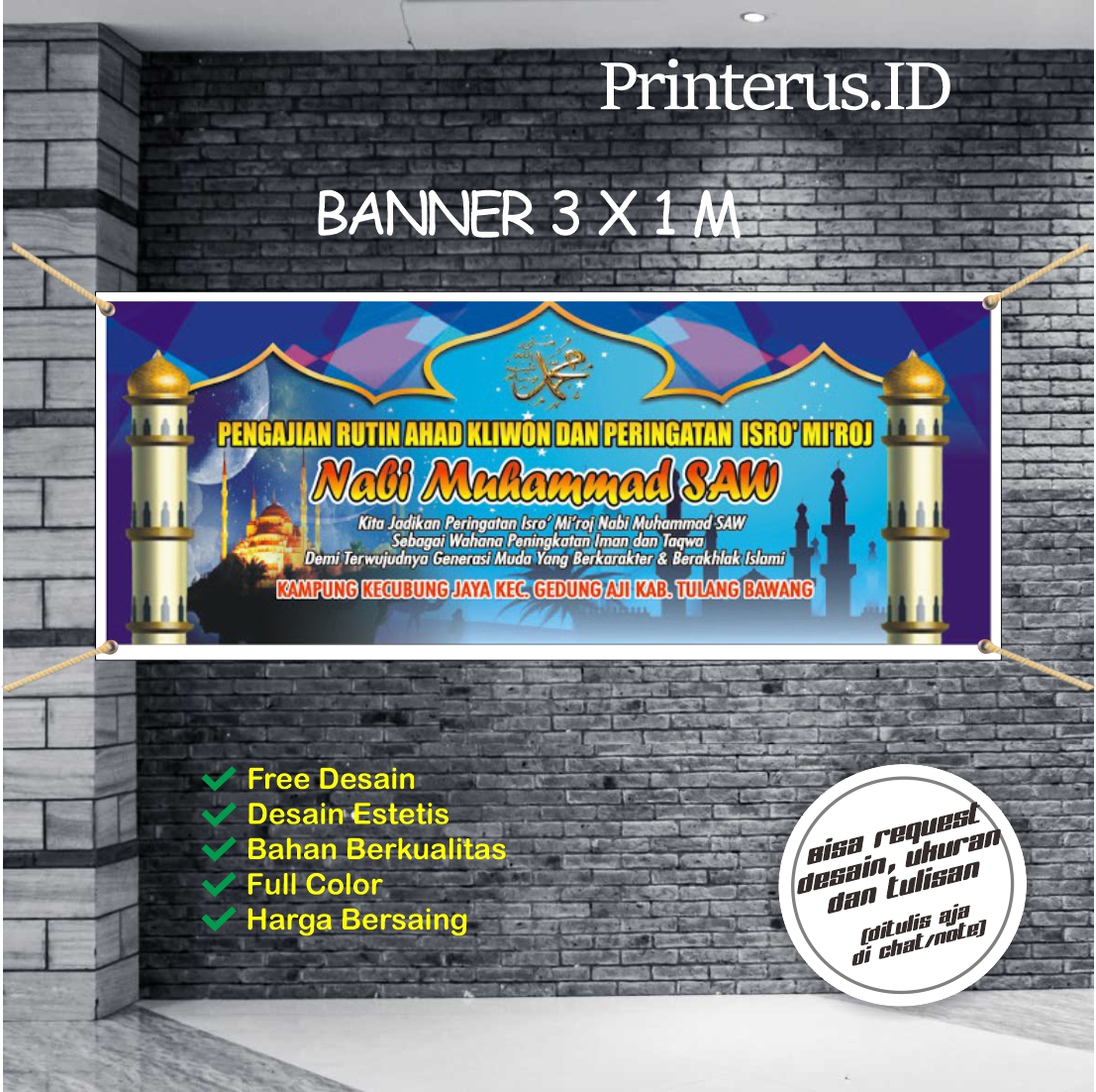SPANDUK BANNER PERINGATAN MAULID NABI SAW | Lazada Indonesia