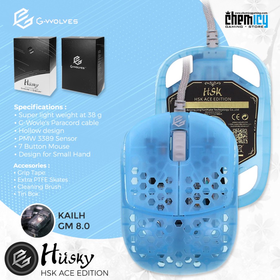 G-Wolves Husky HS-K Ultra Lightweight Gaming Mouse | Lazada Indonesia