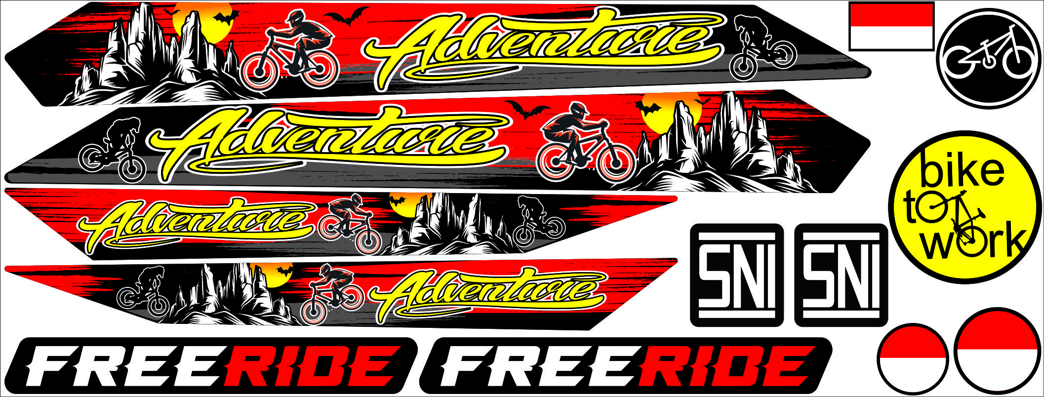 STICKER SEPEDA GUNUNG / SEPEDA STICKER STRIPING VARIASI SANTAI / ALL ...