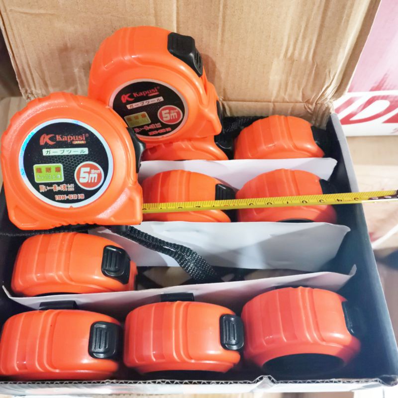 meteran tarik kuning 5 meter KAPUSI JAPAN TECH meteran tarik plat ...