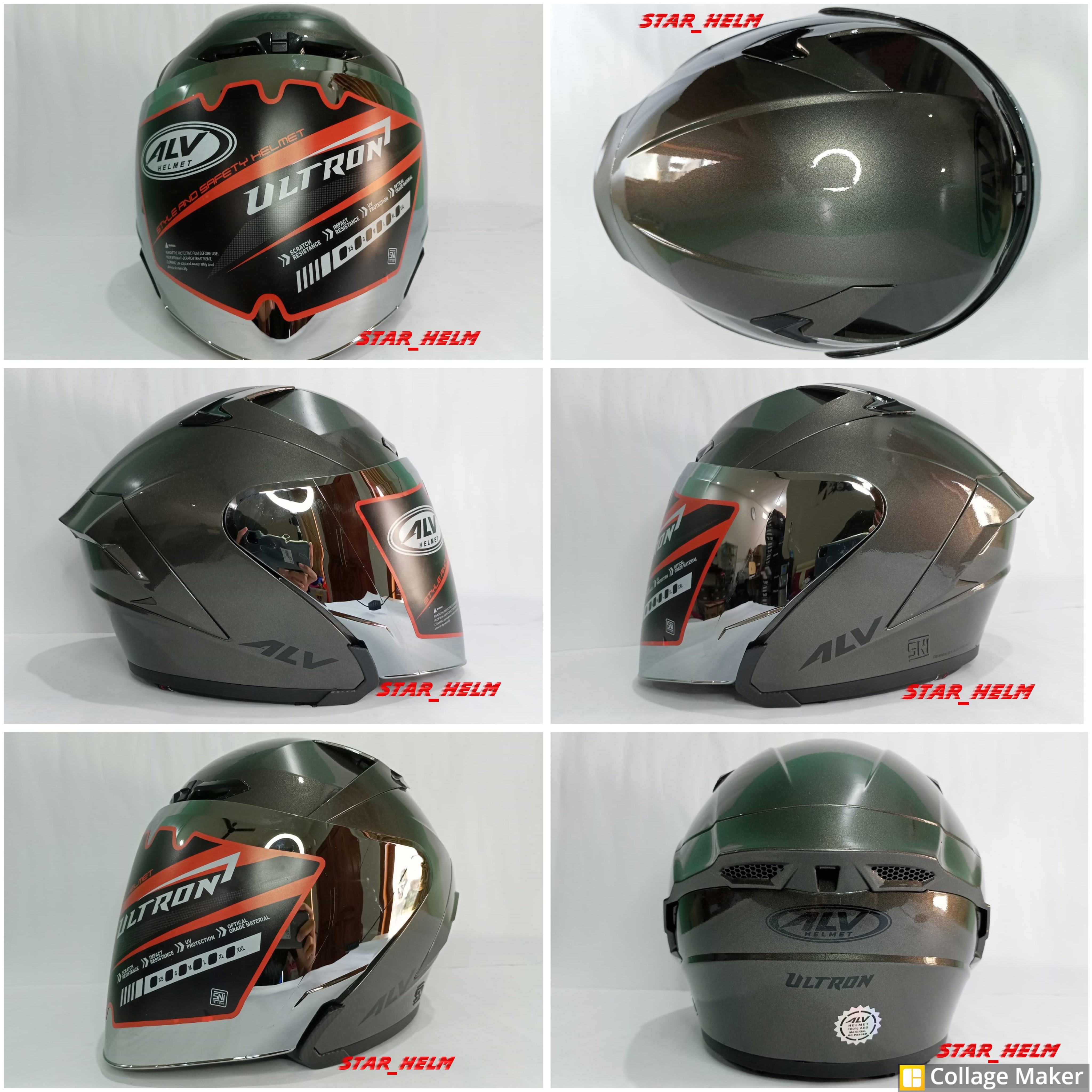 Helm ALV Ultron | Helm half face ALV Ultron | Lazada Indonesia