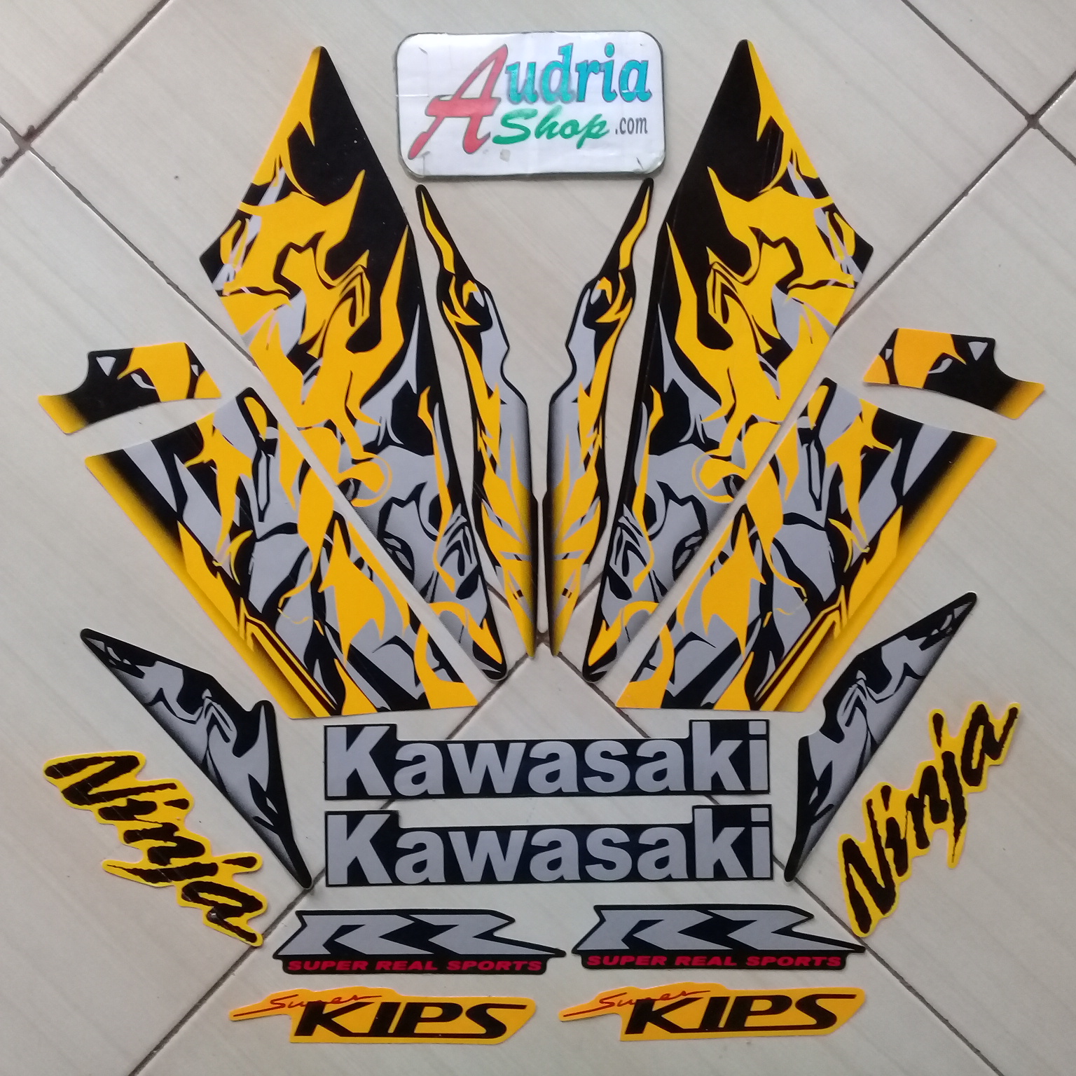 Stiker Striping Motor Kawasaki Ninja RR 2013 Kuning | Lazada Indonesia