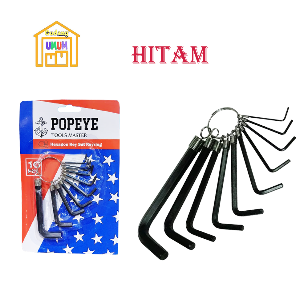 KUNCI L HEXAGON SET HITAM Isi 10 Pcs | Lazada Indonesia