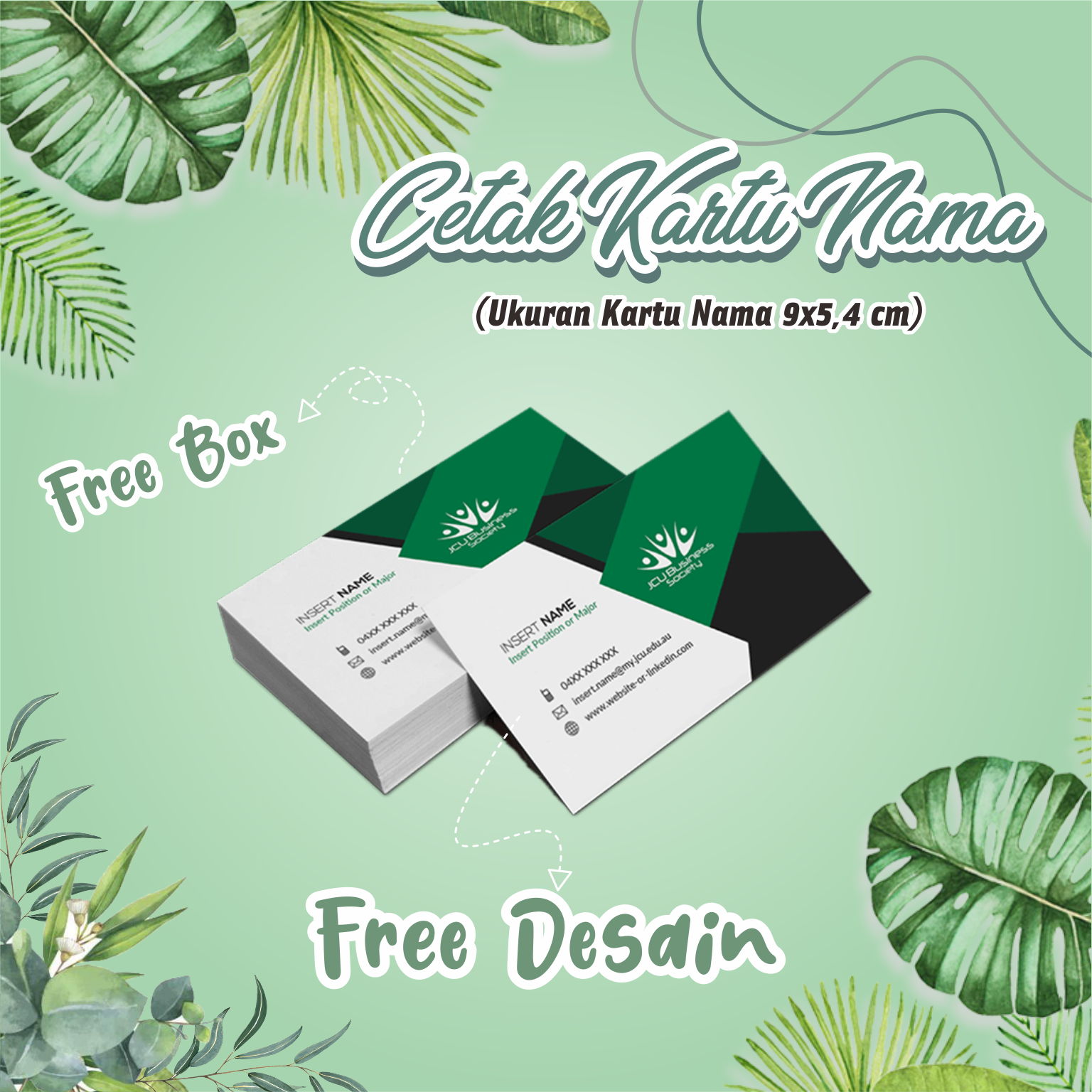 Kartu Nama Custom Free Desain isi 25 pcs Murah | Lazada Indonesia