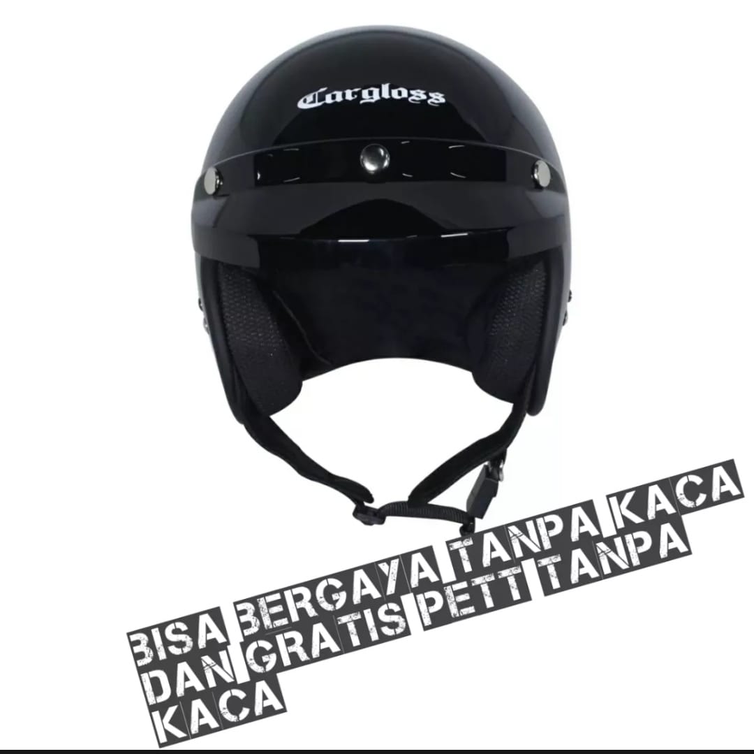 [COD] Helm Cargloss Black MetallicOriginal PAKE KACA - HELM BOGO ...