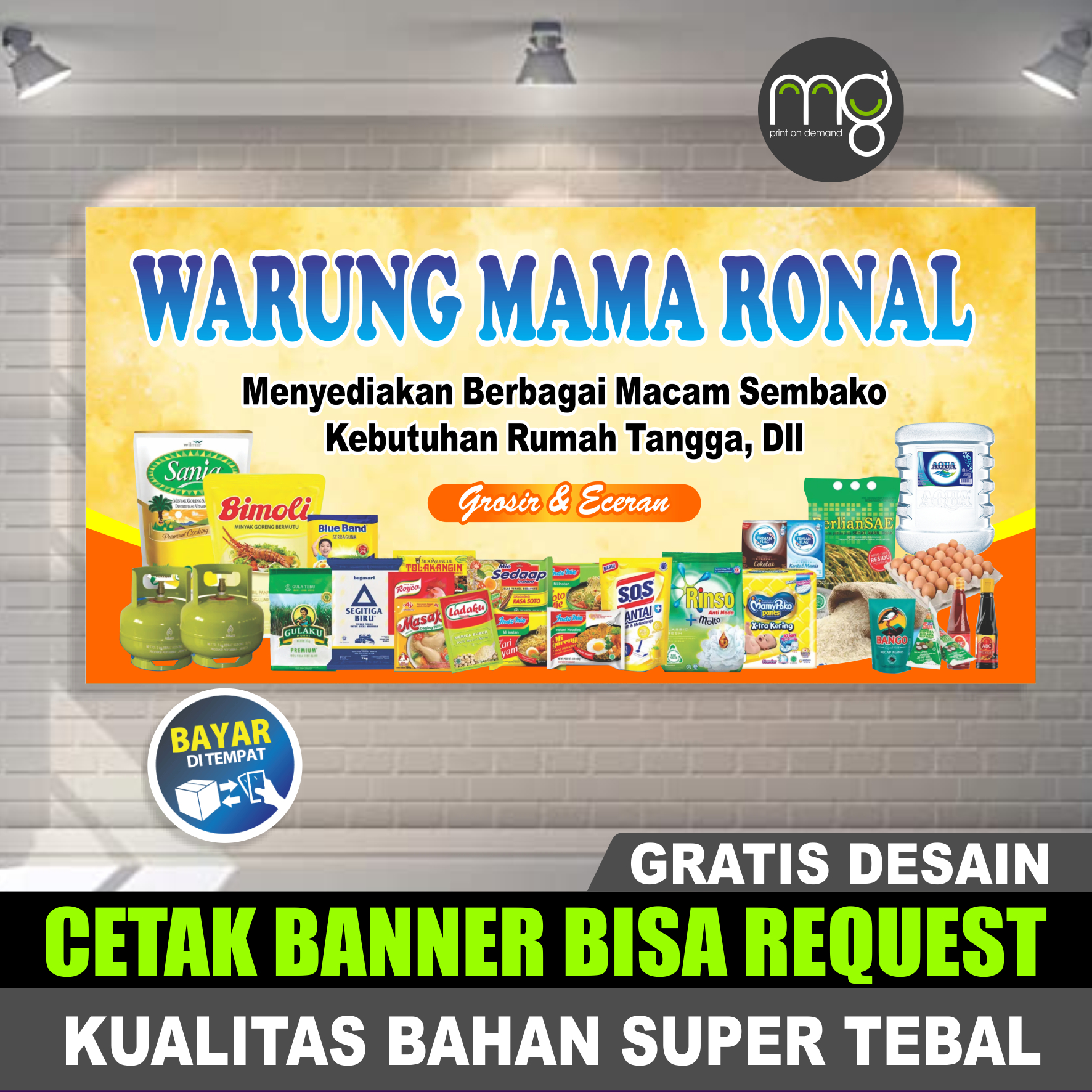 Sepanduk toko klontong / Spanduk Toko Sembako / Spanduk Sembako ...