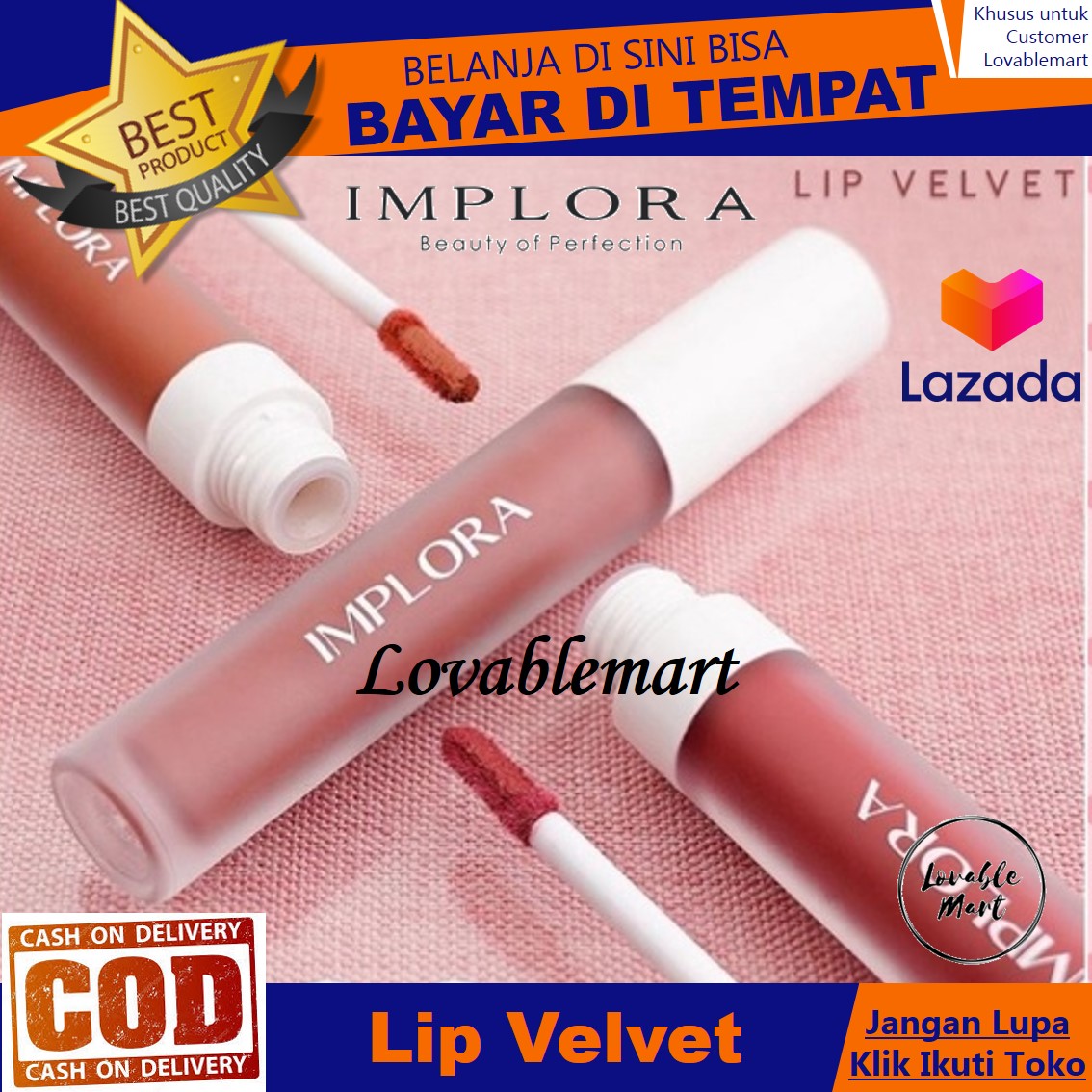 Implora Lip Velvet Lovablemart Lip Cream Dengan Varian Warna Menarik ...