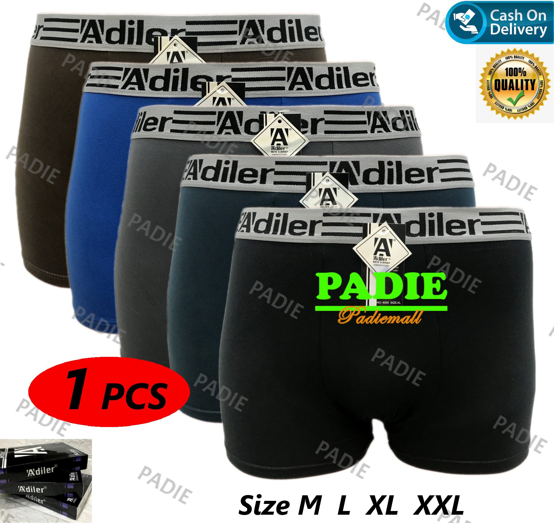 1 PCS Celana Dalam/CD Pria Cowok Boxer Premium ADILER 6000/6009 Size M ...