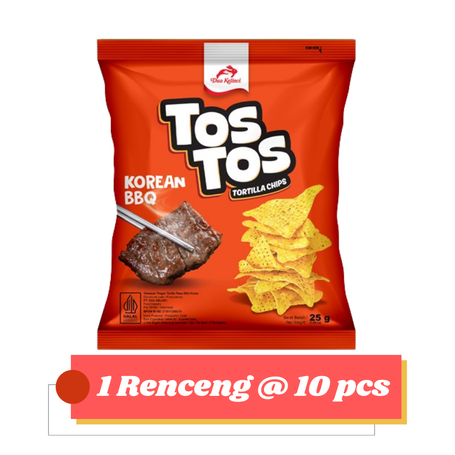 Tos Tos Tortilla Chips Renceng 10 X 20gr Dua Kelinci Tostos Korean Bbq ...