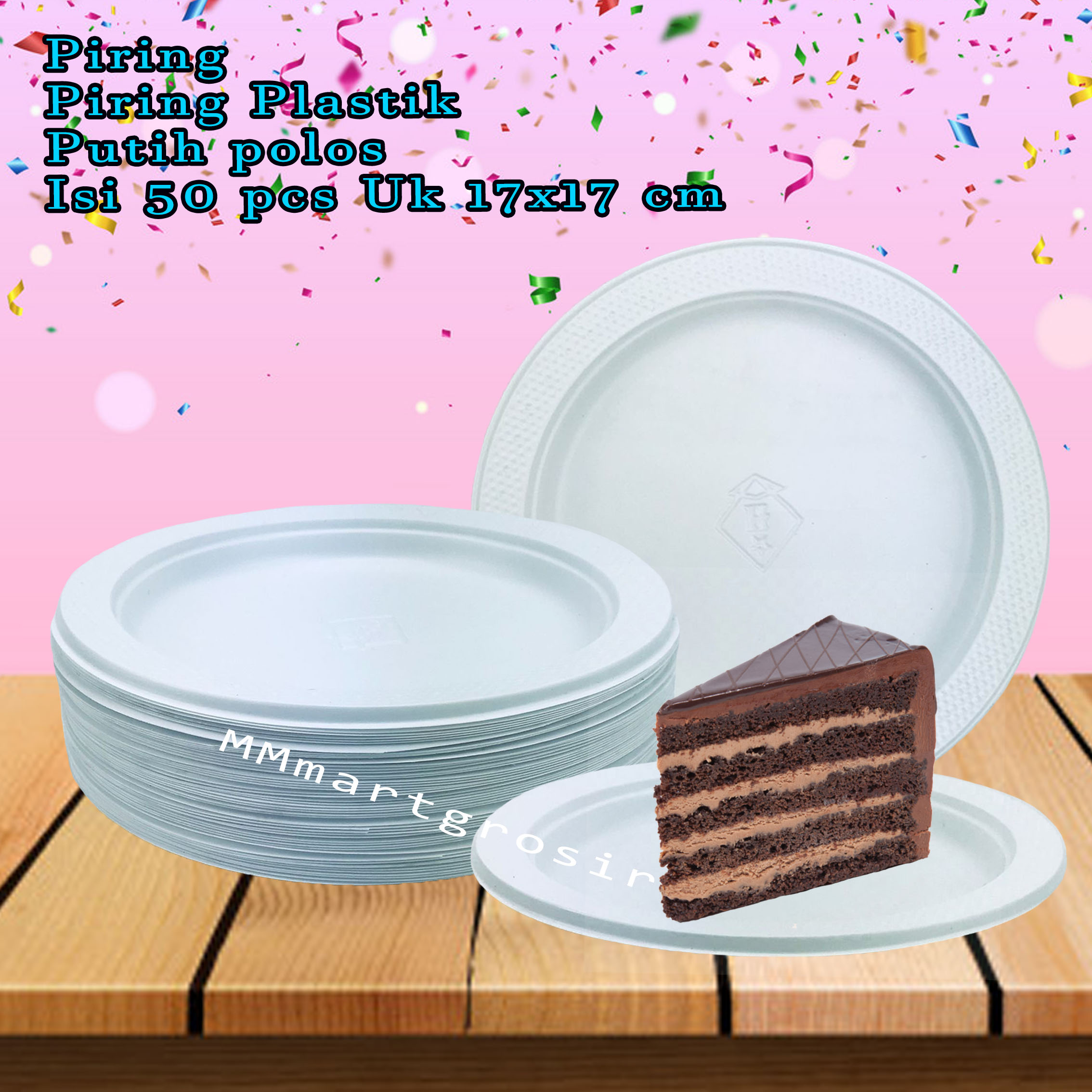Piring / Piring Plastik / putih polos / isi 50 pcs / Uk 17x17 | Lazada ...