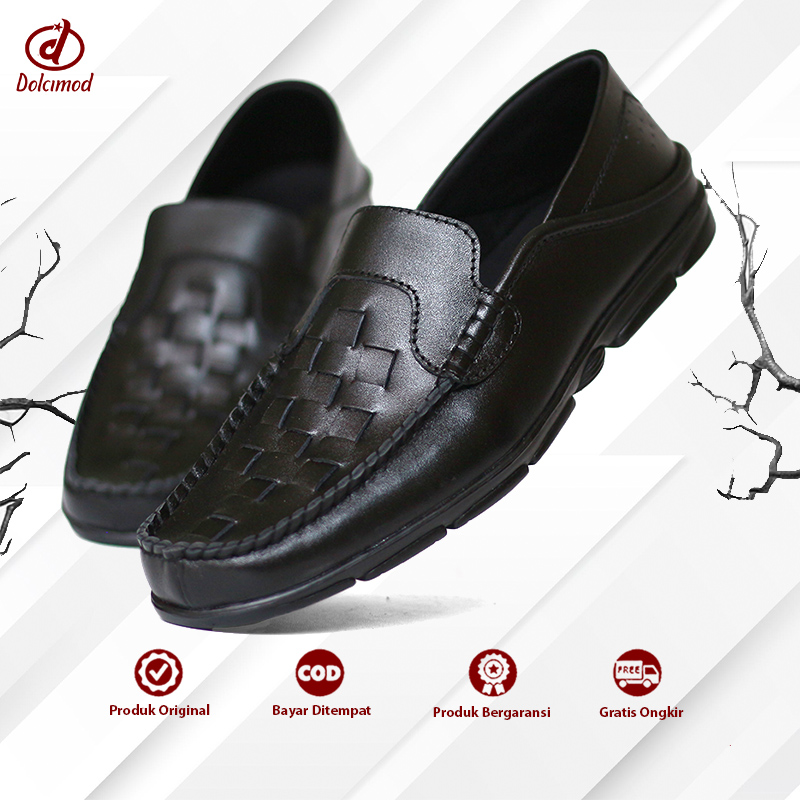 DOLCIMOD - Sepatu Pantofel Pria Kulit Sapi Formal Slip On Loafers ...