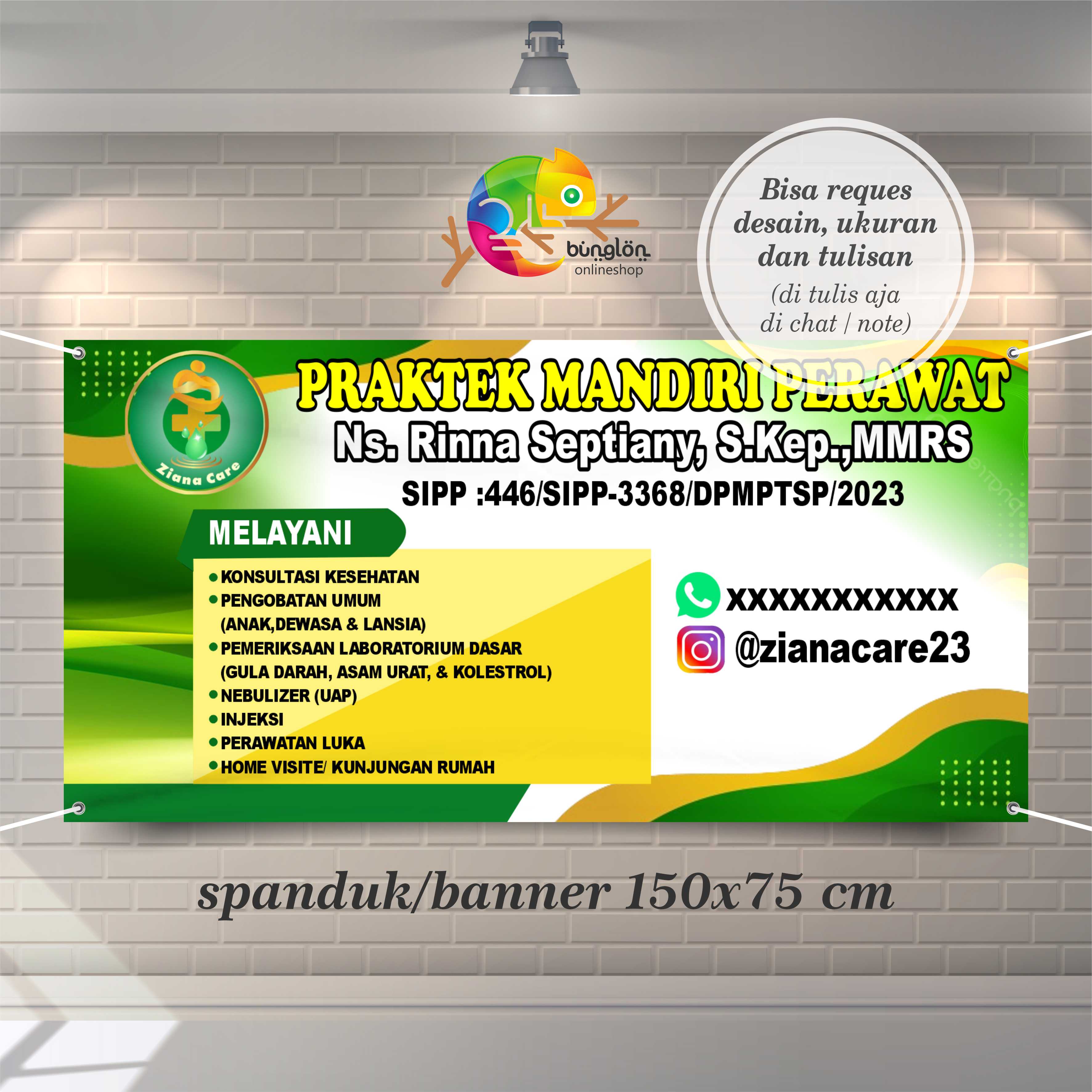 Spanduk Banner Praktek Mandiri Perawat Free Custom Desain | Lazada ...