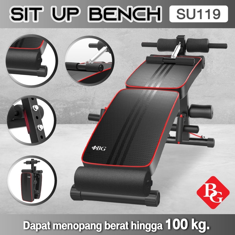 BG SPORT Sit Up Bench Alat Olahraga Fitness Multifungsi SU-119 | Lazada ...
