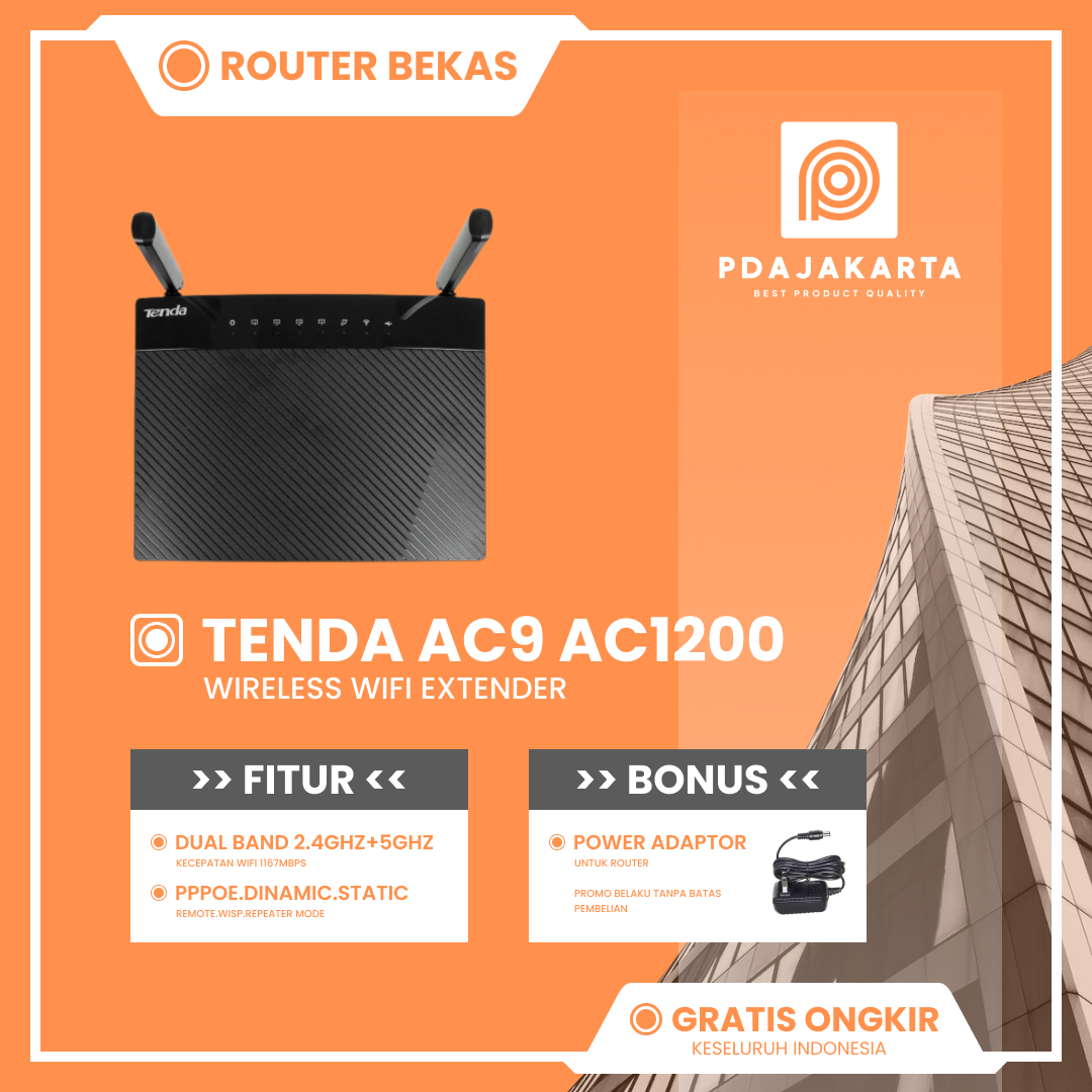 Router Tenda AC9 AC1200 Wireless Router WiFi Dual Band 2.4Ghz & 5Ghz Bekas Original | Lazada ...