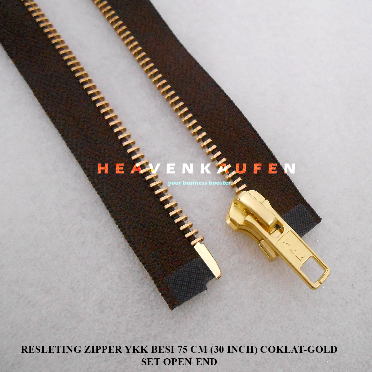 Resleting Zipper Ritsleting Jaket YKK Besi Metal 75 cm / 30 inch Coklat ...