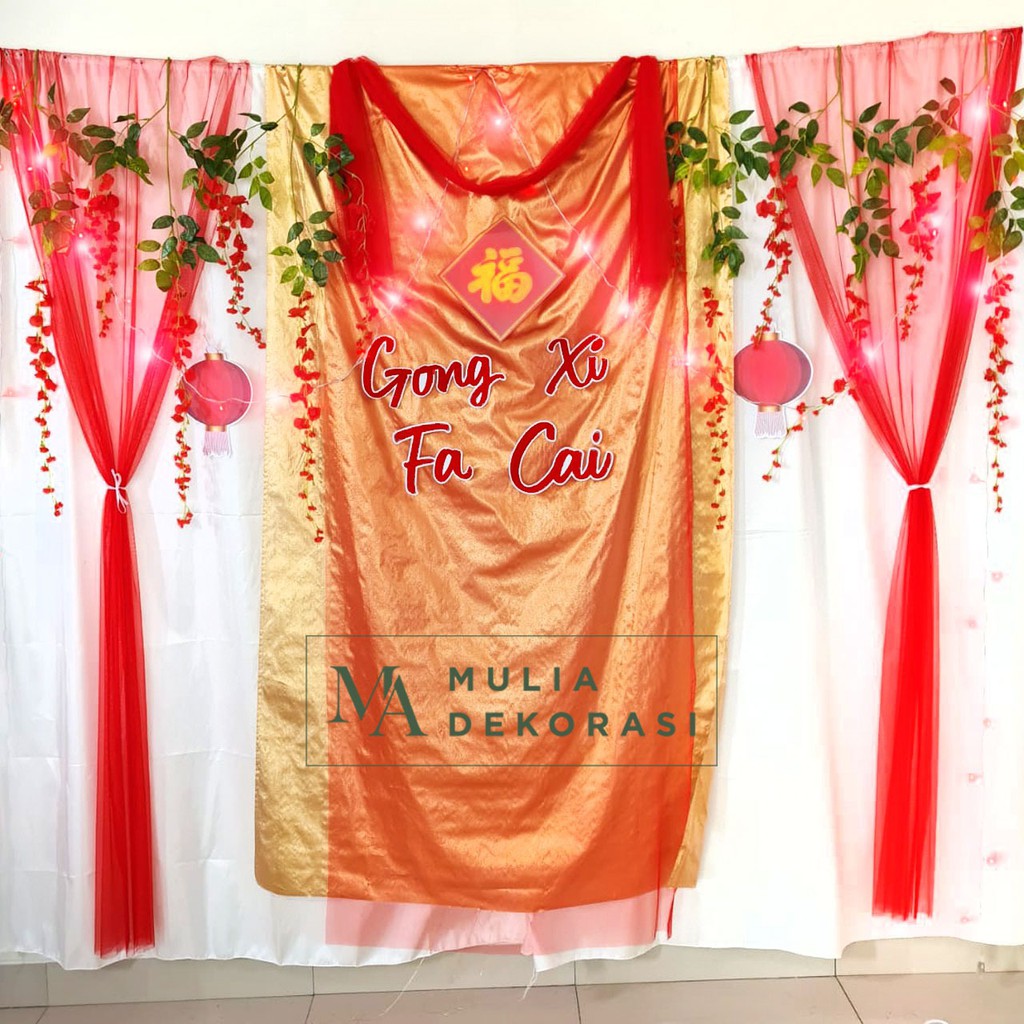Paket Dekorasi DIY Imlek Premium CNY Chinese New Year Backdrop Acara ...
