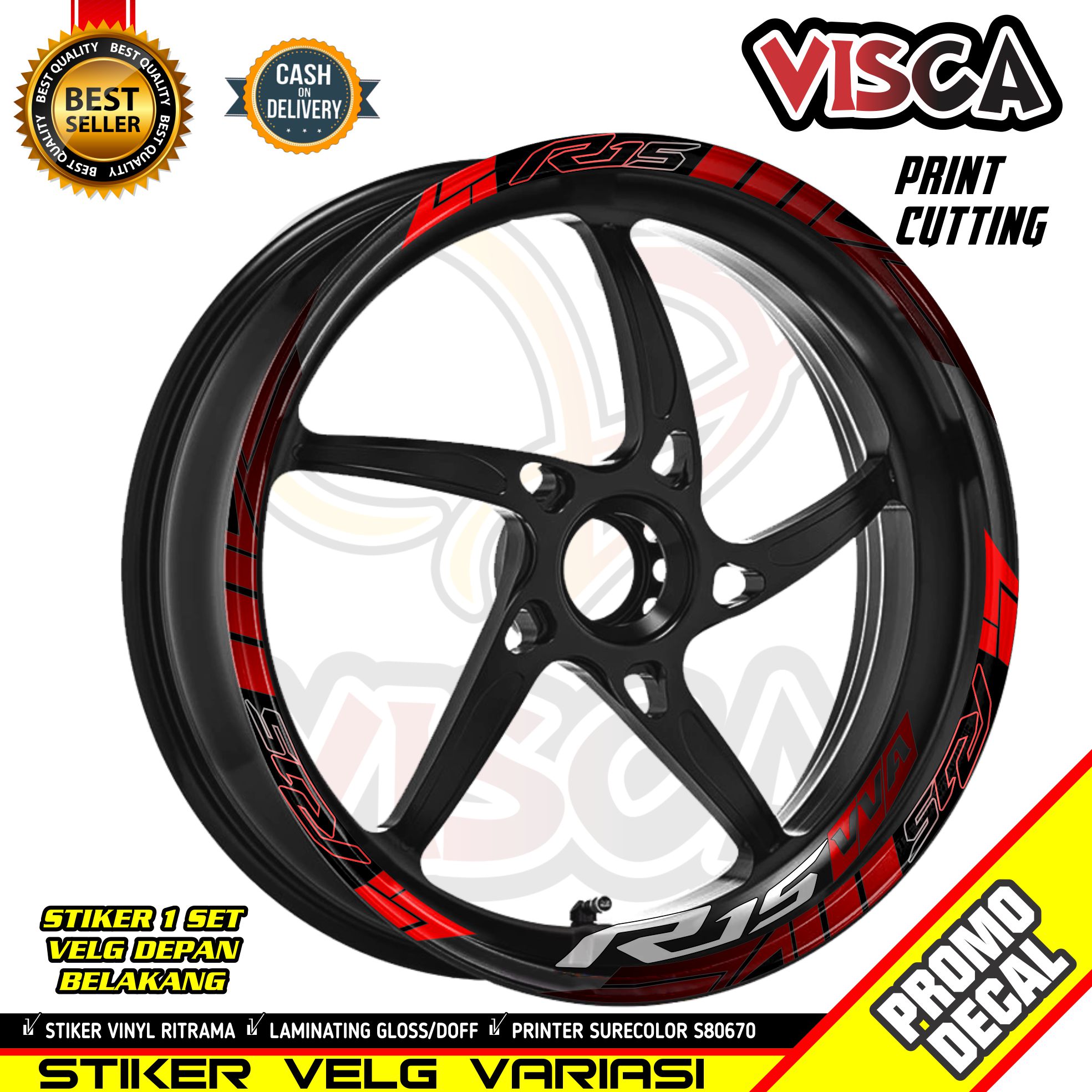 Stiker Velg - Sticker Velk - Stiker Cutting Velg - Stiker Velk R15 ...
