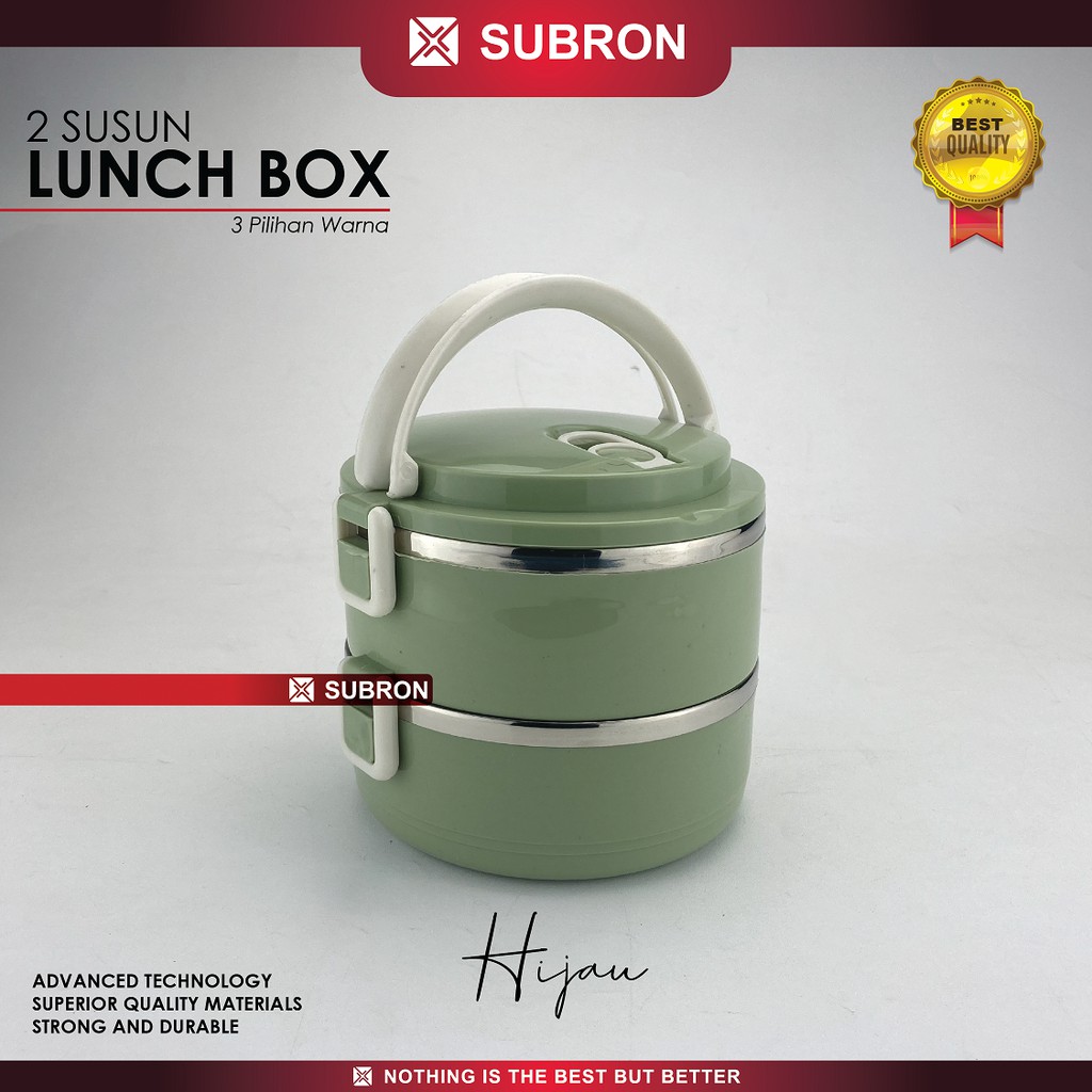 SUBRON Rantang Lunch Box Tempat Bekel Wadah Bekal Makanan Warna Polos 2 ...