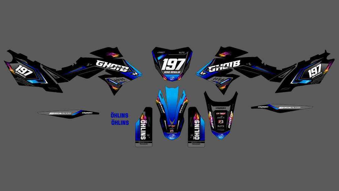 DECAL HONDA KAWASAKI KLX DTRACKER DT BF 150CC 2017 2018 2019 2020 2021 ...