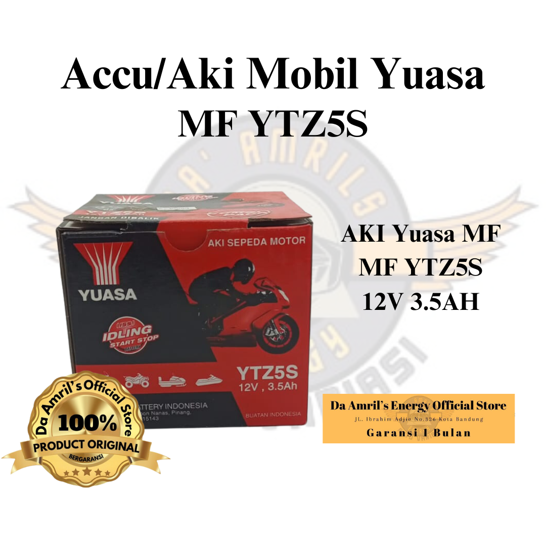 Aki Motor Matic Yuasa YTZ 5S Kering/Battery Aki Original/Aki Mio-Beat ...