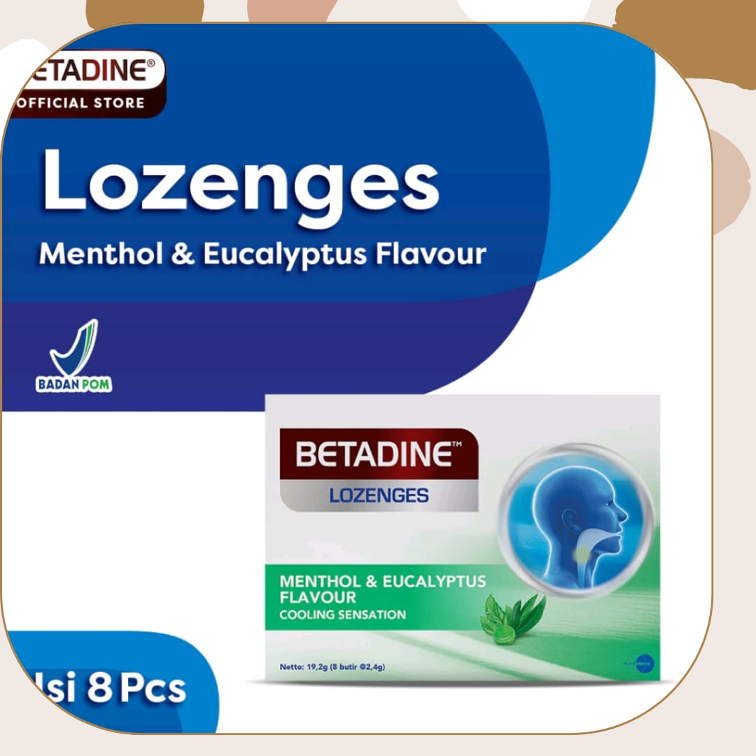 BETADINE LOZENGES MENTHOL Permen Pelega Tenggorokan 1 Pack | Lazada ...