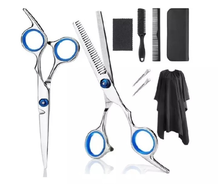 ALAT POTONG RAMBUT GUNTING SALON TAJAM MURAH BAGUS KOMPLIT (ISI 10 PC ...