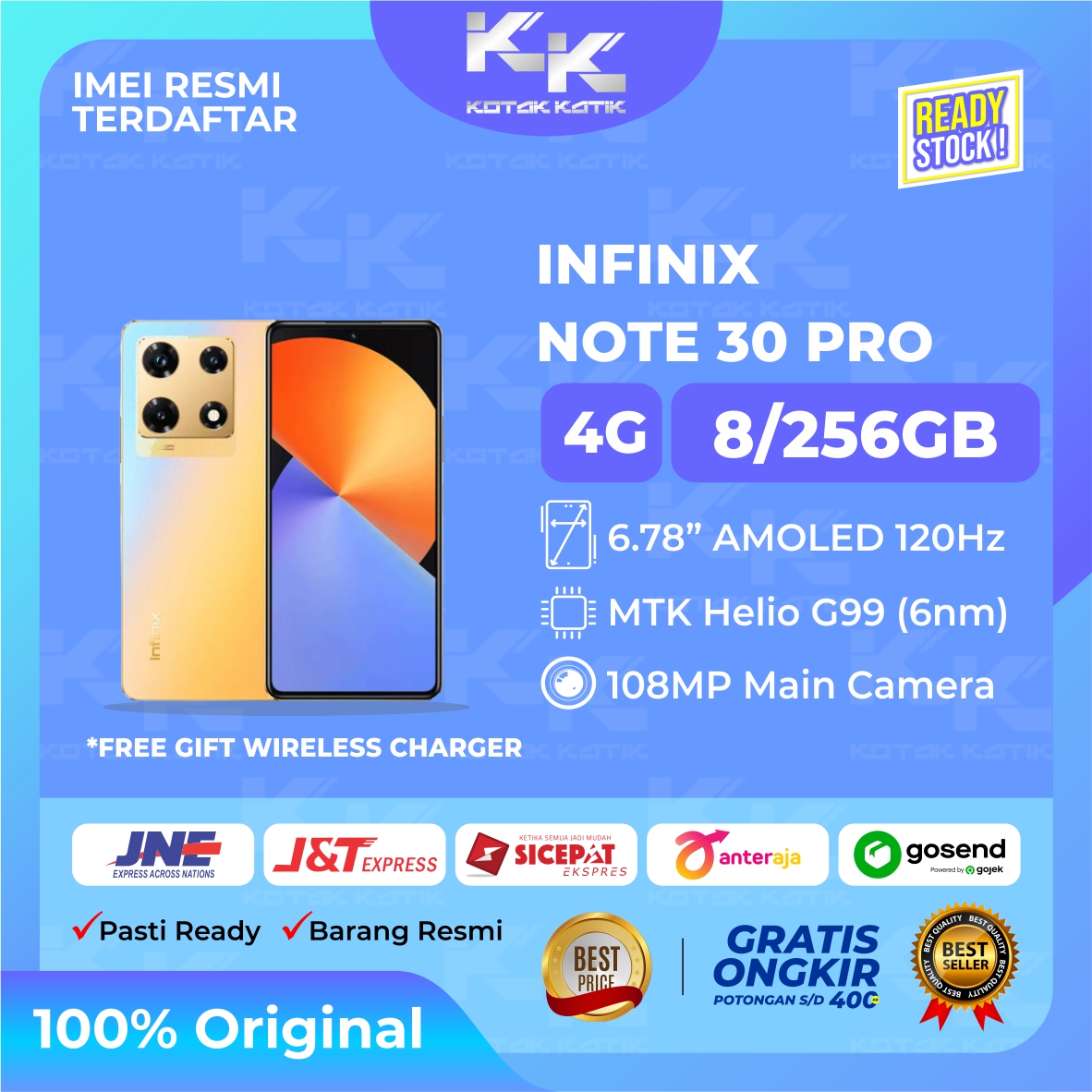 INFINIX NOTE 30 PRO 8/256 GB AMOLED 120HZ WIRELESS CHARGING NEW BNIB ...